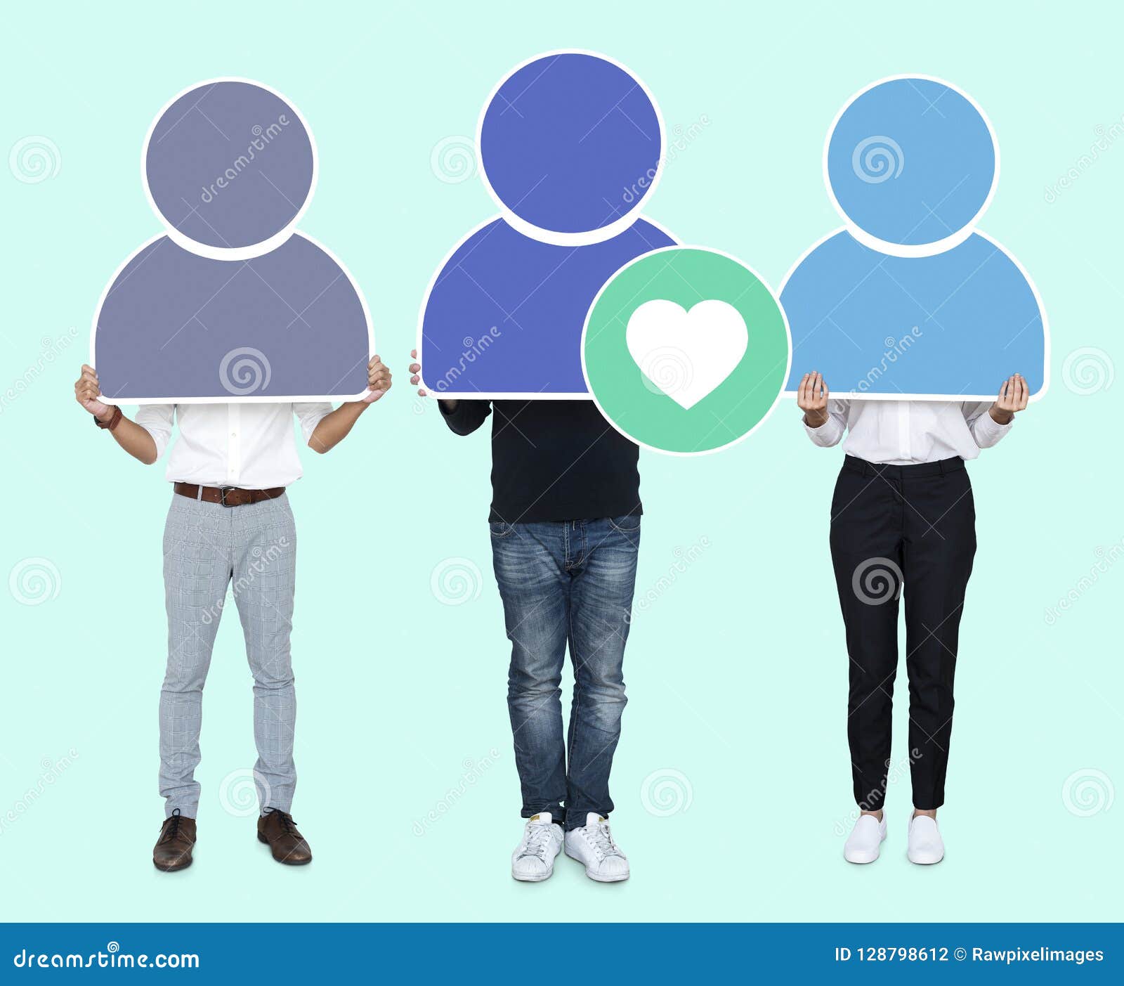 User Avatars with a Heart Icon Stock Photo - Image of expression, heart ...
