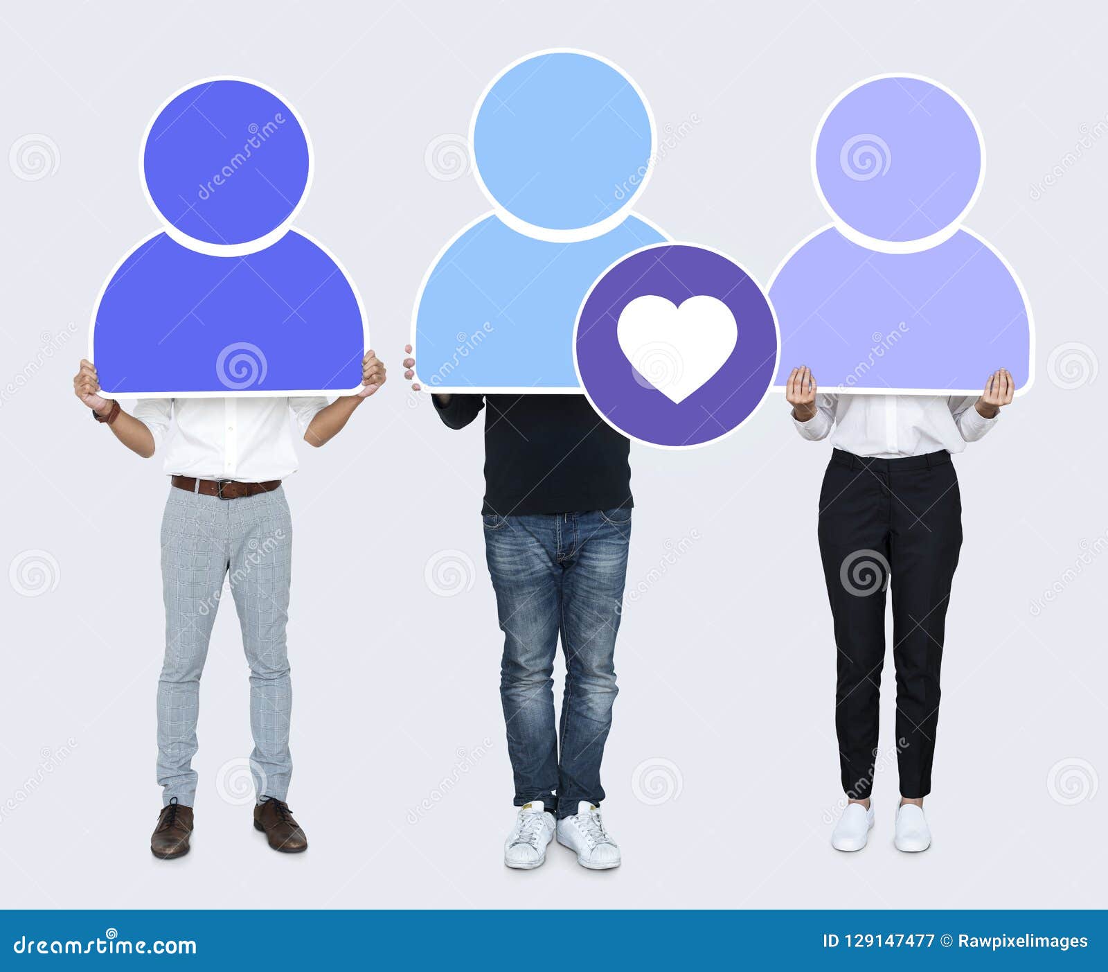 User Avatars with a Heart Icon Stock Image - Image of isolated, gray ...