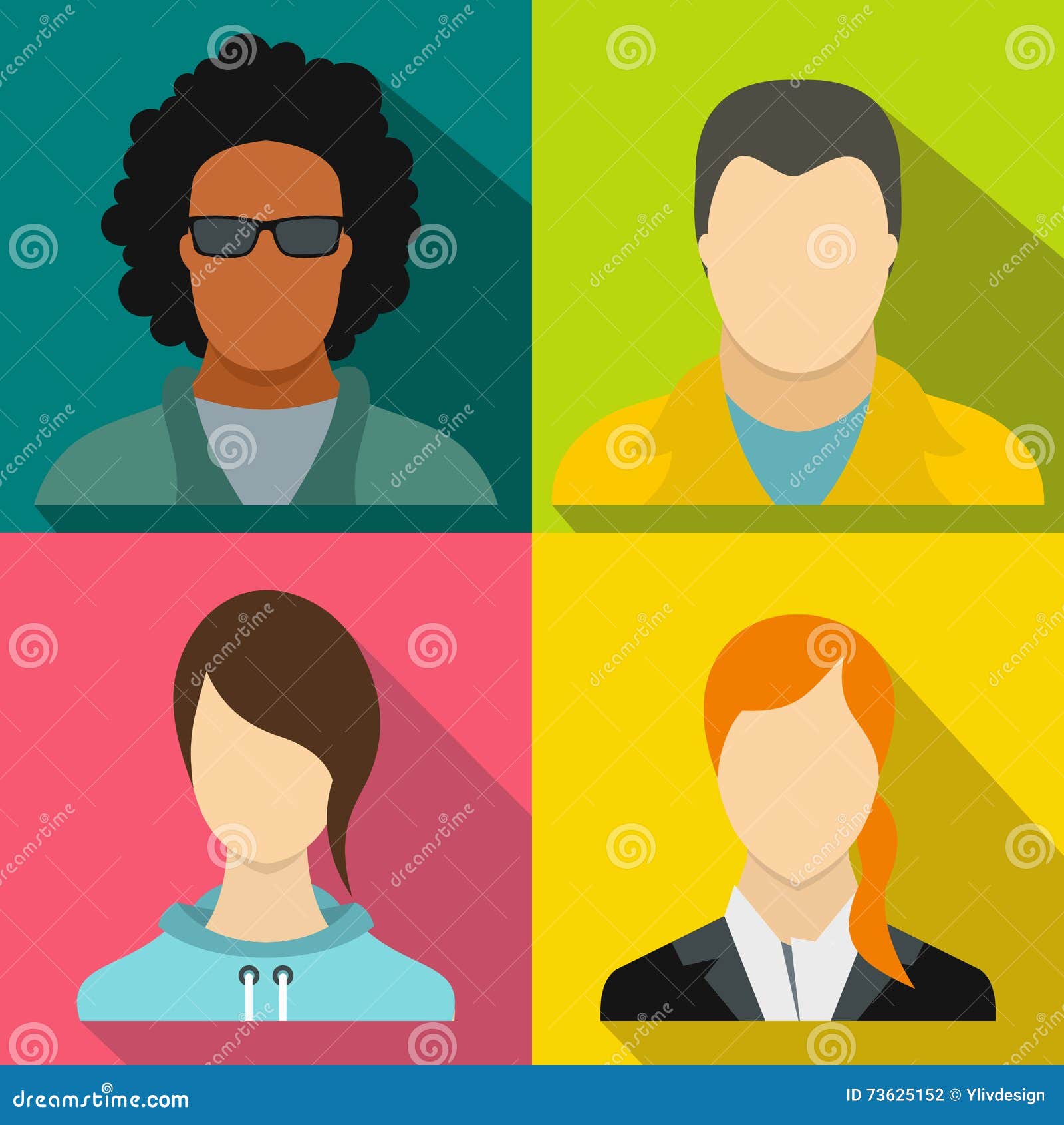User Banners Set, Flat Style Stock Vector - Illustration of office ...