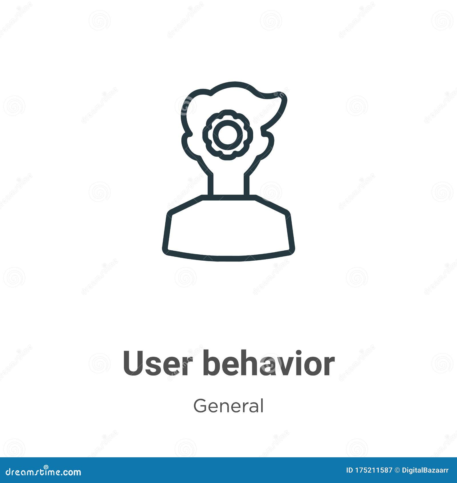 User Behavior Outline Vector Icon. Thin Line Black User Behavior Icon ...