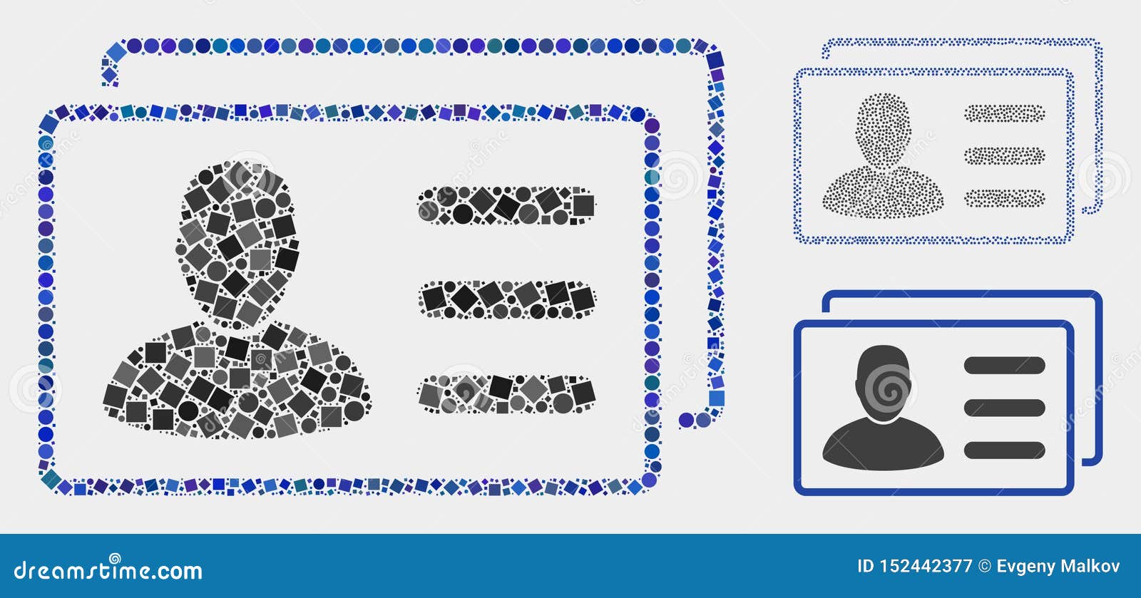 User Cards Icon Collages of Squares and Circles Stock Vector ...