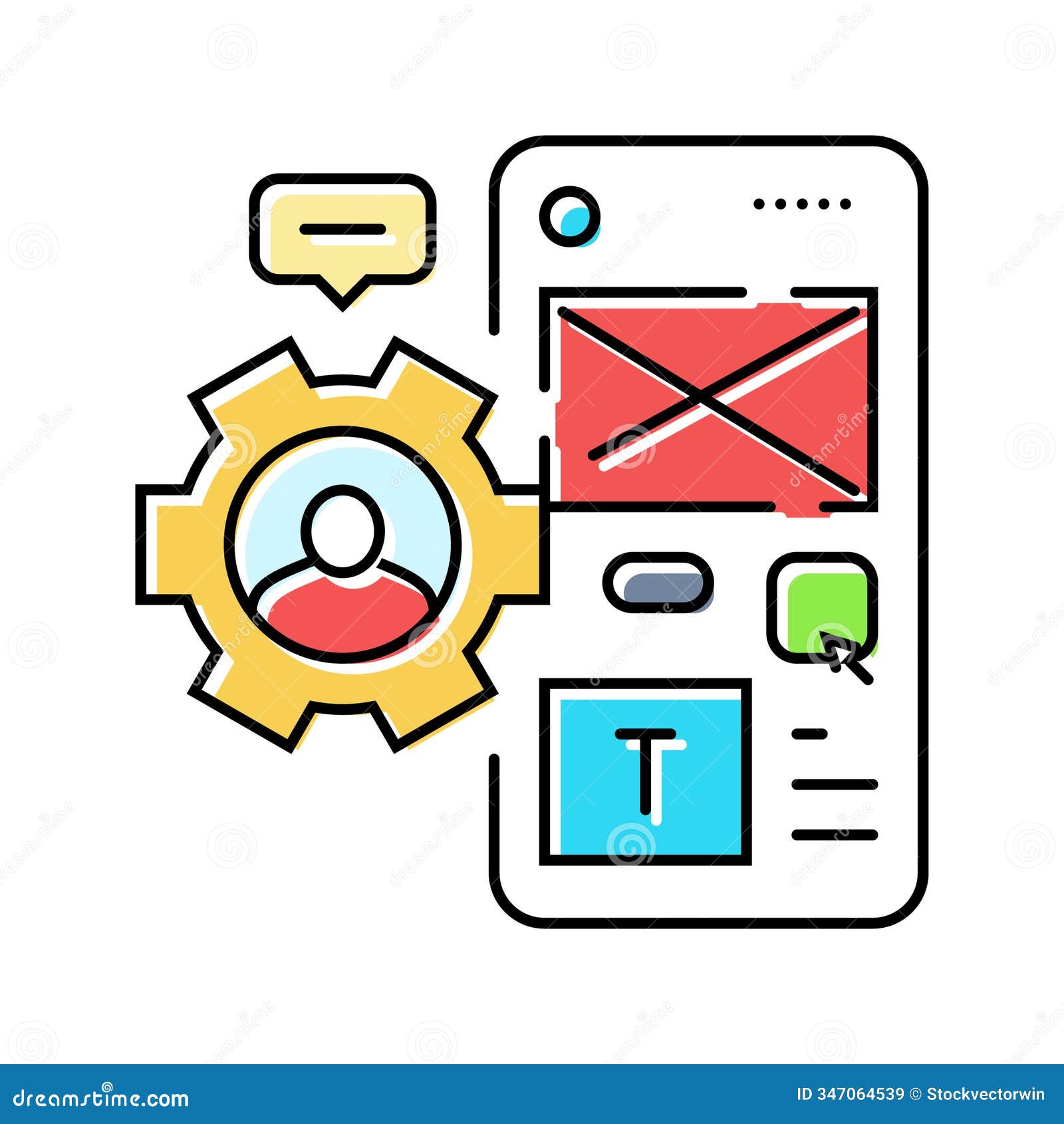 User Centered Design Ucd Color Icon Vector Illustration Stock ...