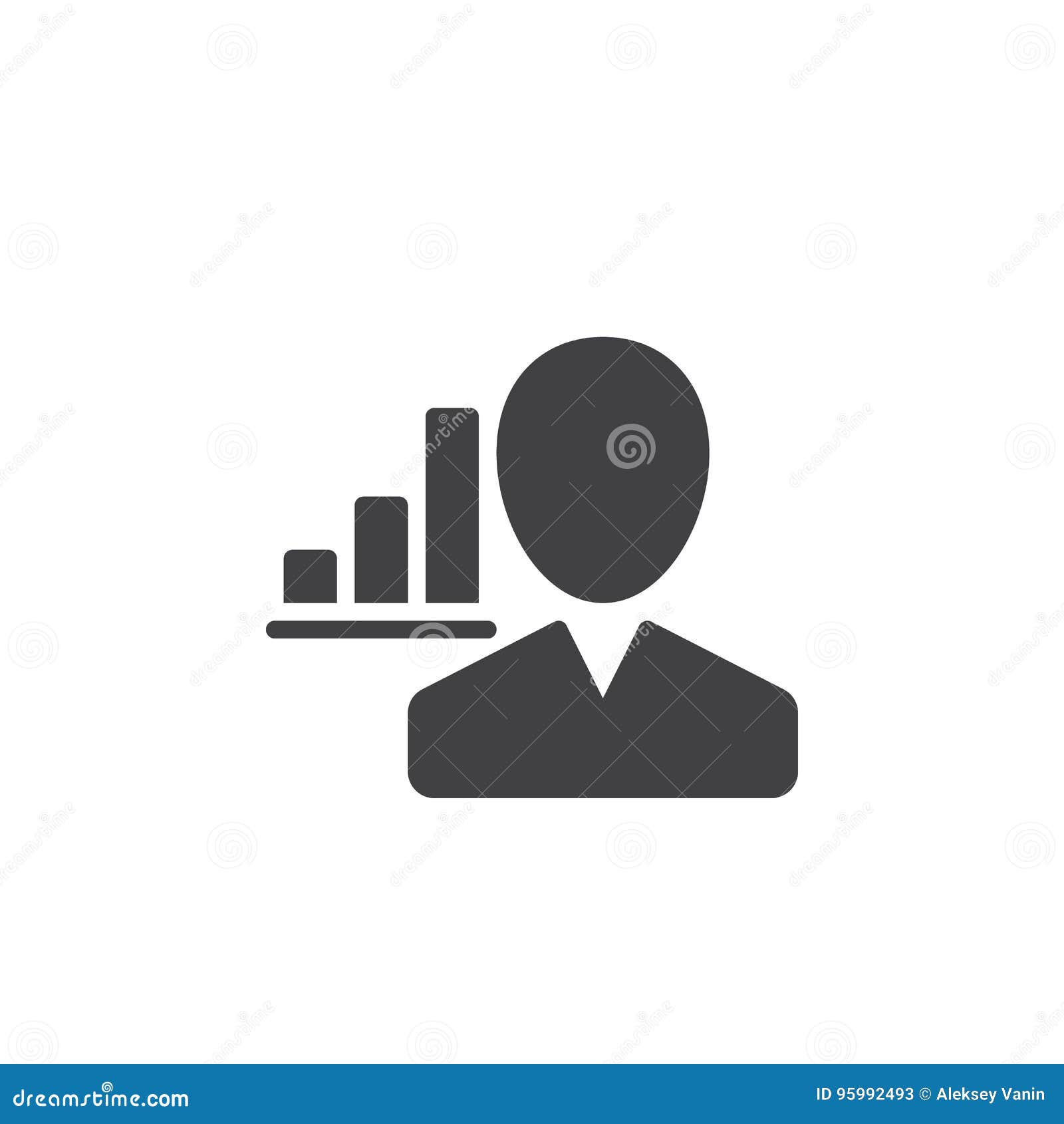 User and Chart Icon Vector, Filled Flat Sign, Solid Pictogram Isolated ...
