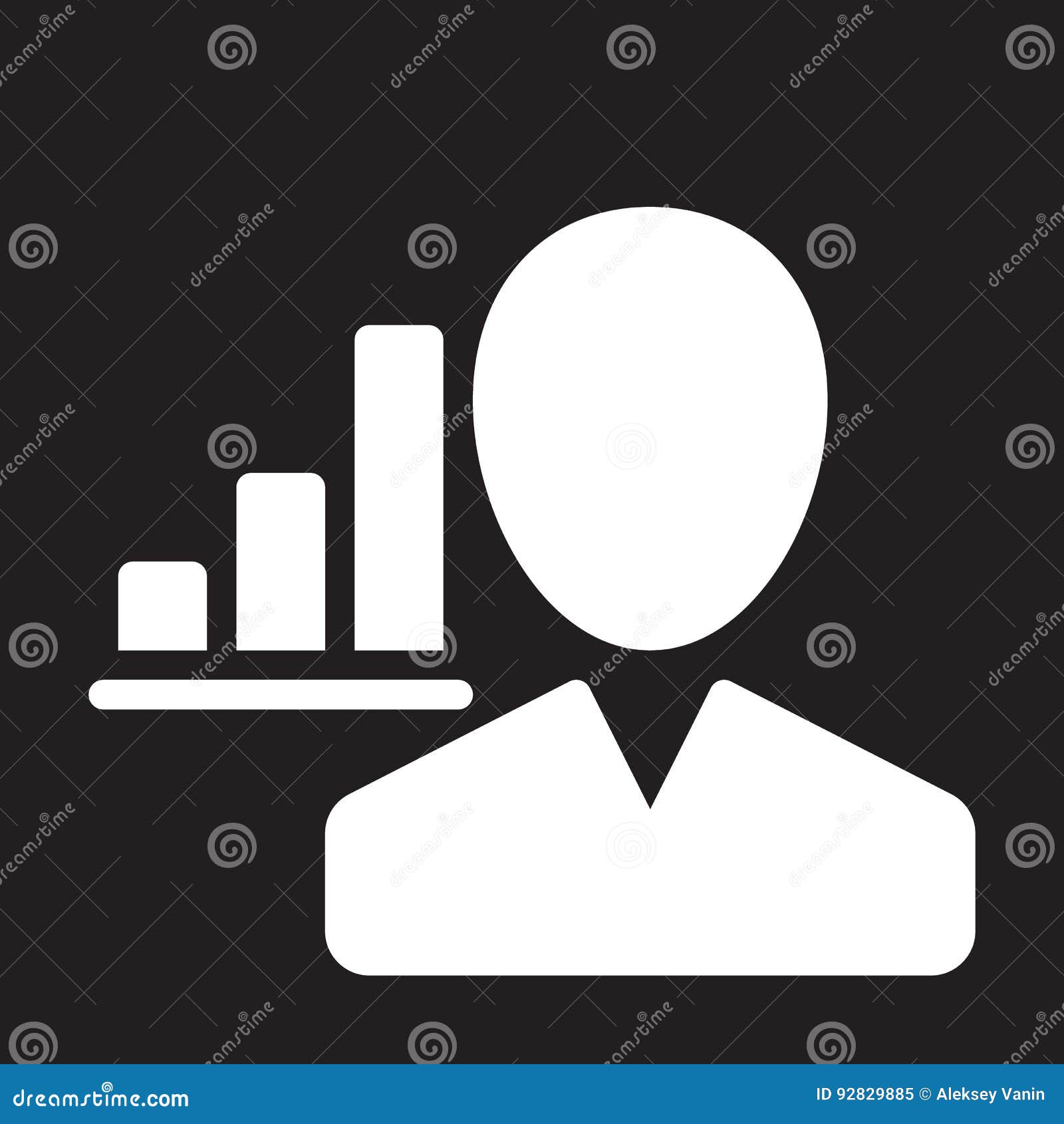 User and Chart Icon, Vector Illustration. Stock Vector - Illustration ...