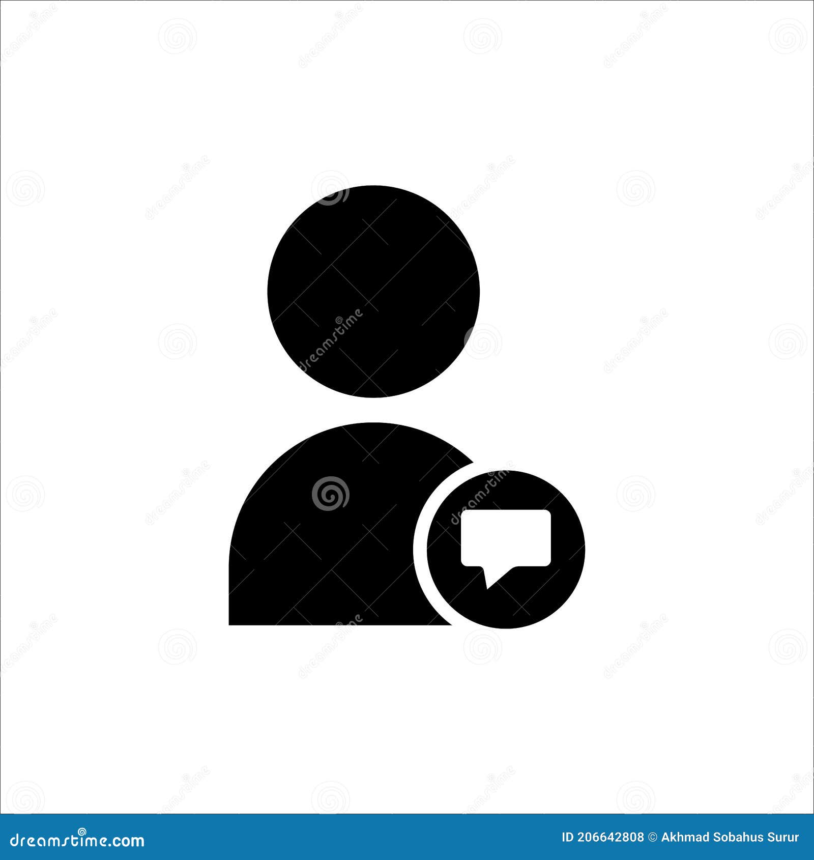 User Chat Icon. Admin Symbols. Editable Stroke. Simple Illustration ...