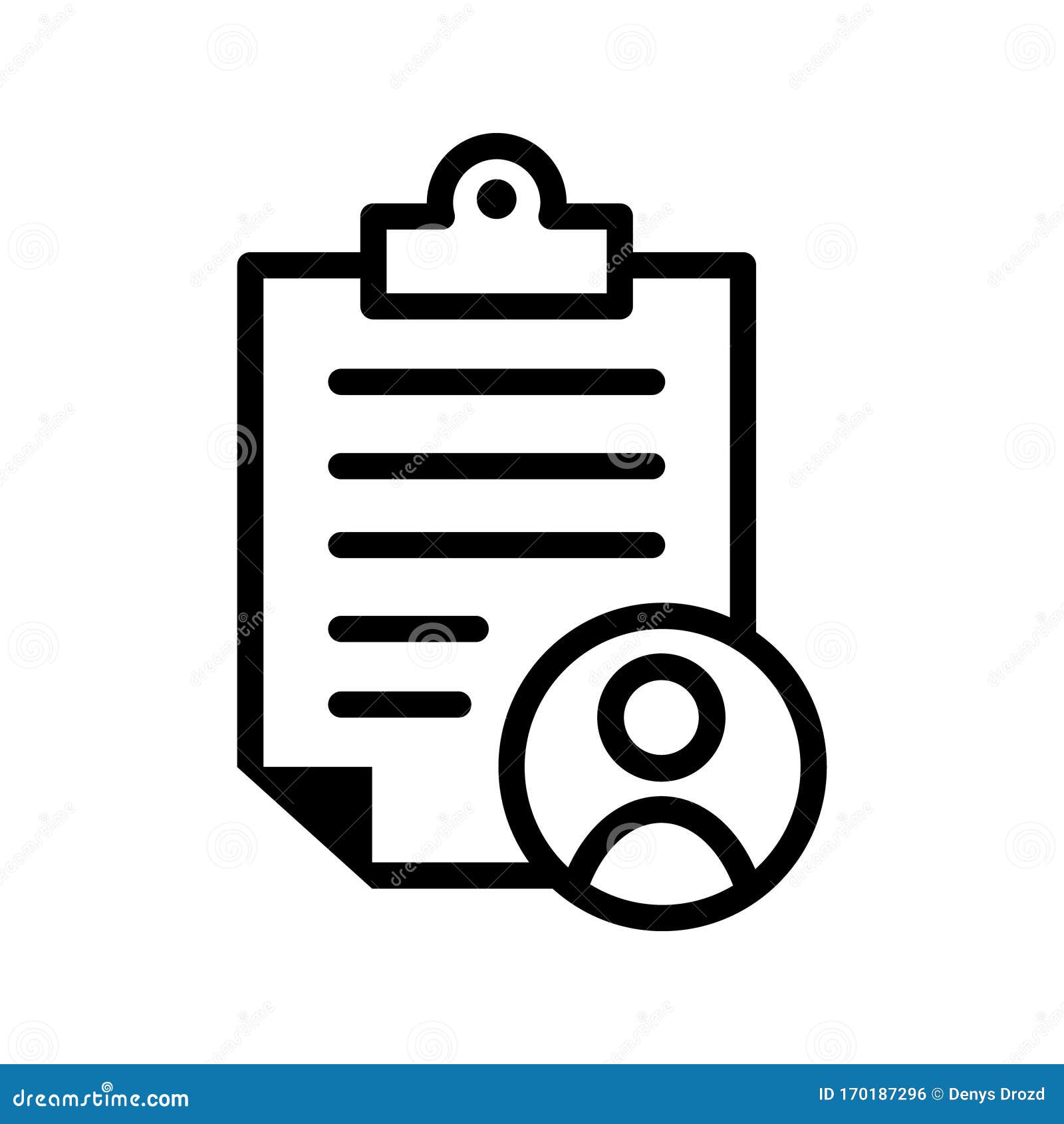 User Checklist Vector Icon, Manager Candidate Illustration Sign ...