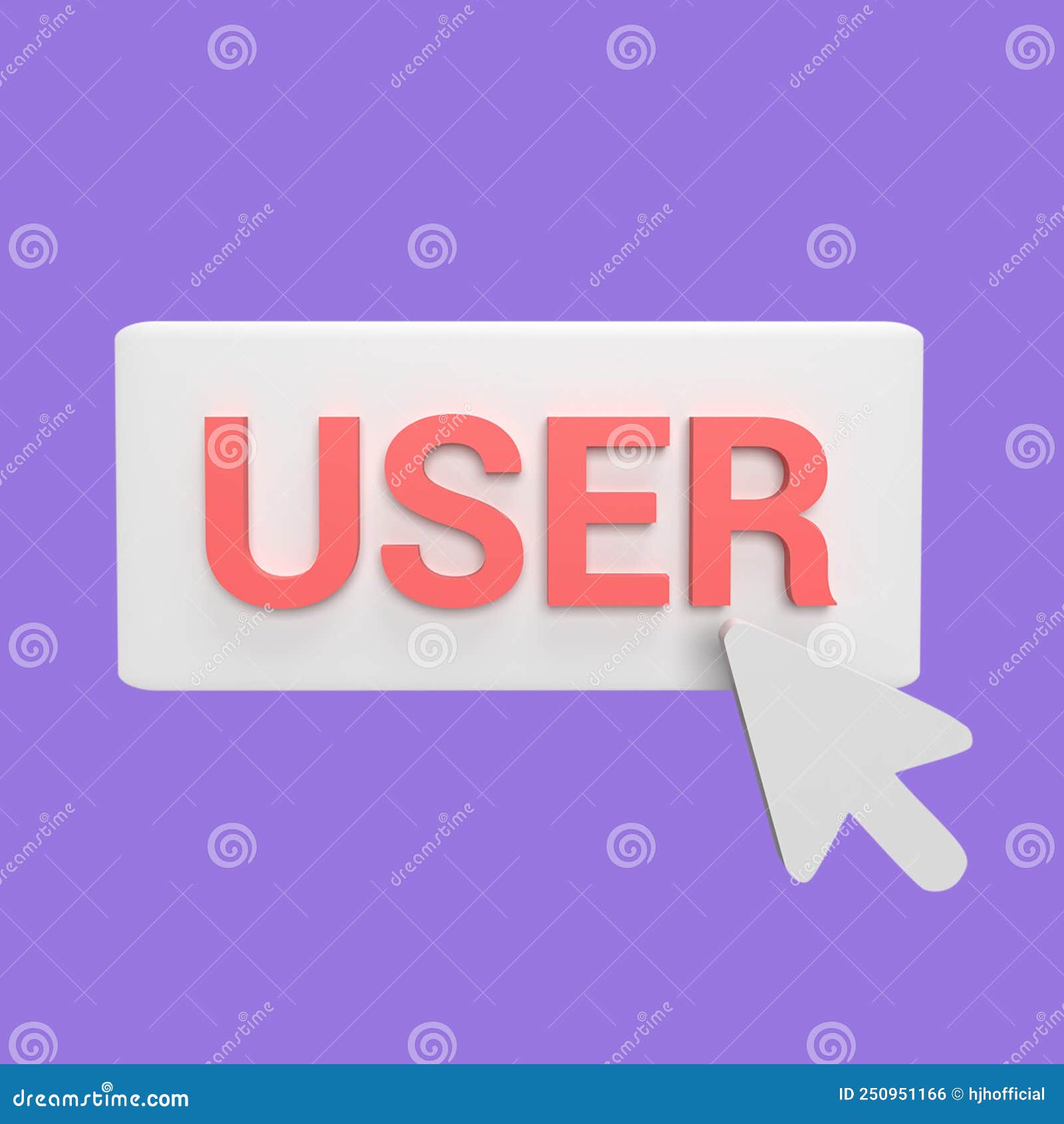 User Click with Cursor 3d Icon Model Cartoon Style Concept. Render ...