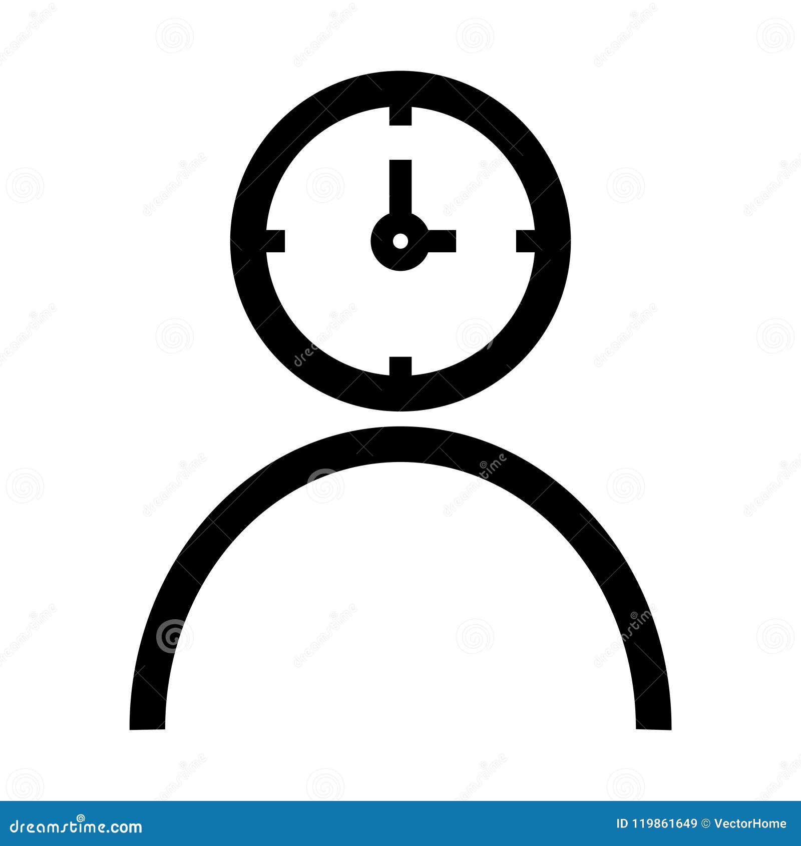 User with Clock Icon, Vector Illustration Stock Vector - Illustration ...