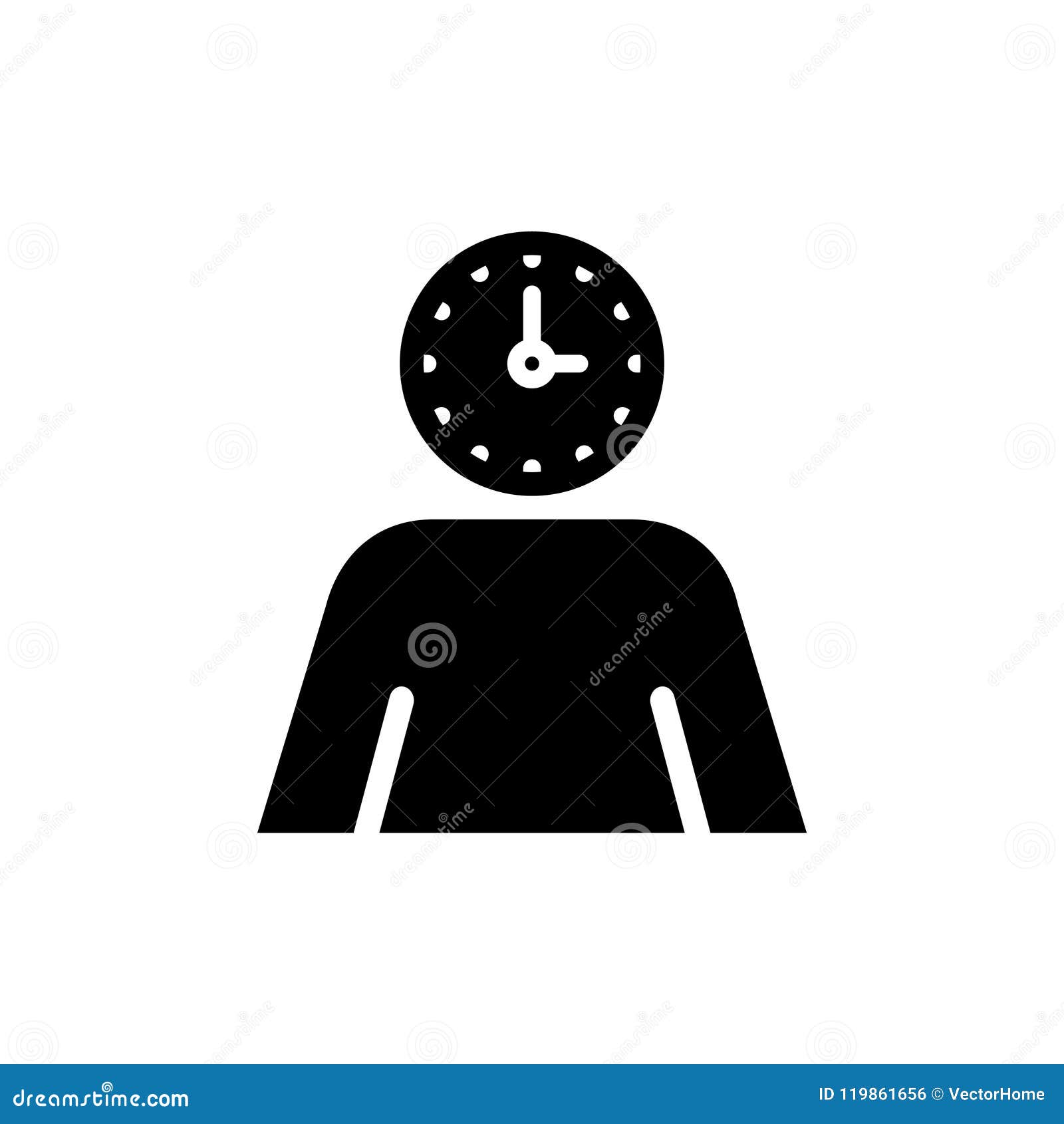 User with Clock Icon, Vector Illustration Stock Vector - Illustration ...