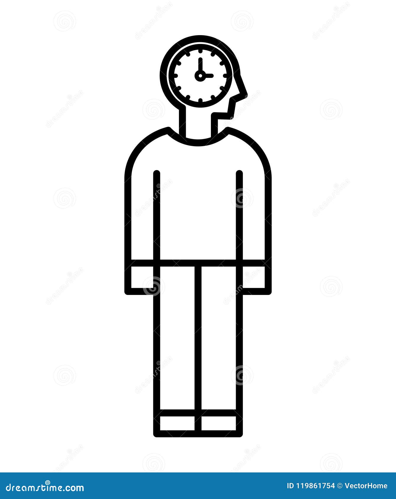 User with Clock Icon, Vector Illustration Stock Vector - Illustration ...