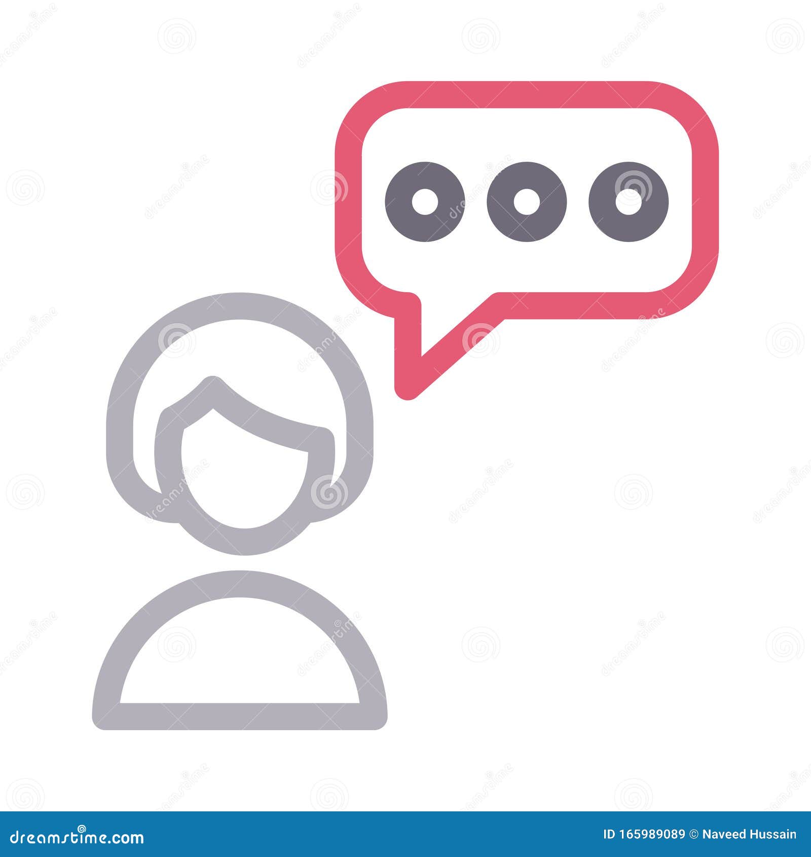 User Comment Vector Color Line Icon Stock Illustration - Illustration ...