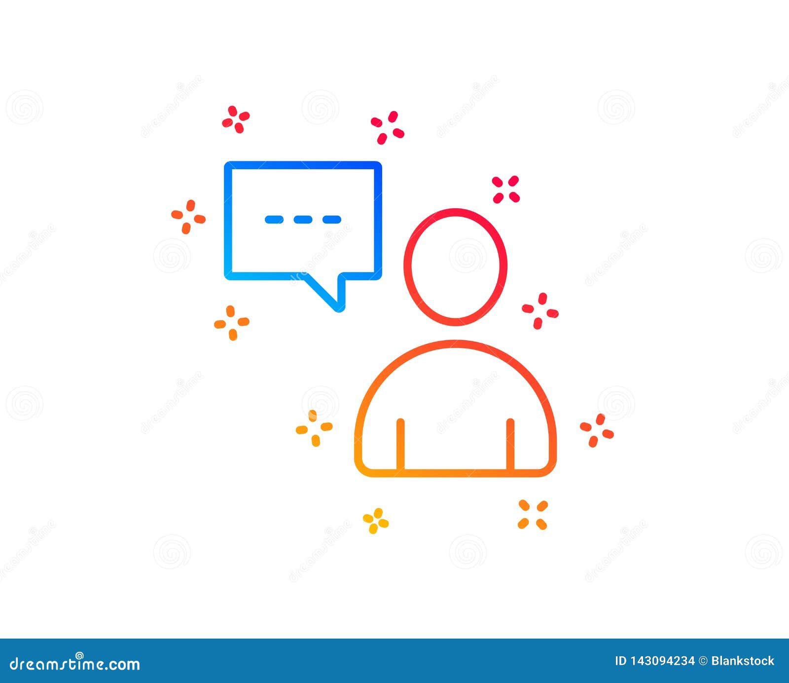 User Communication Line Icon. Profile Sign. Vector Stock Vector ...