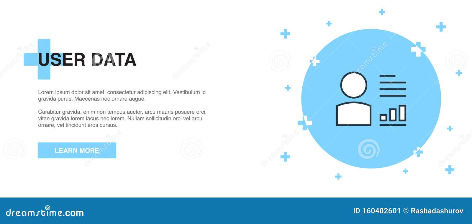 User Data Icon, Banner Outline Template Stock Vector - Illustration of ...