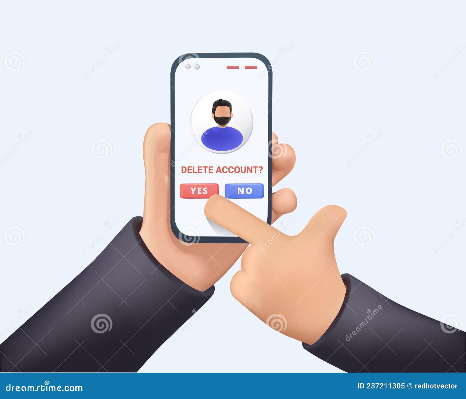 User Deleting Social Account Concept of Delete Profile, Account ...