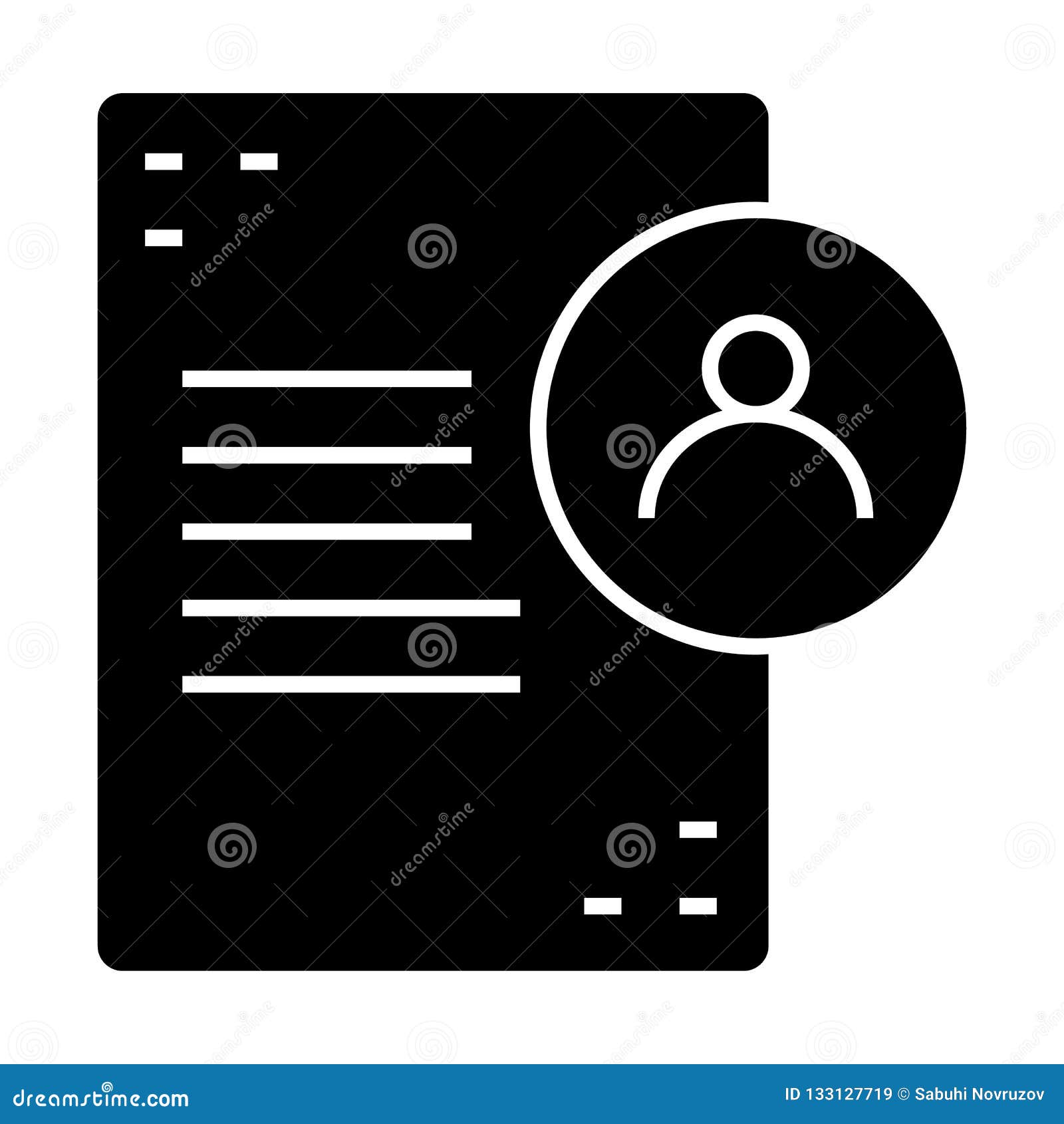 User Document Solid Icon. User Form Vector Illustration Isolated on ...