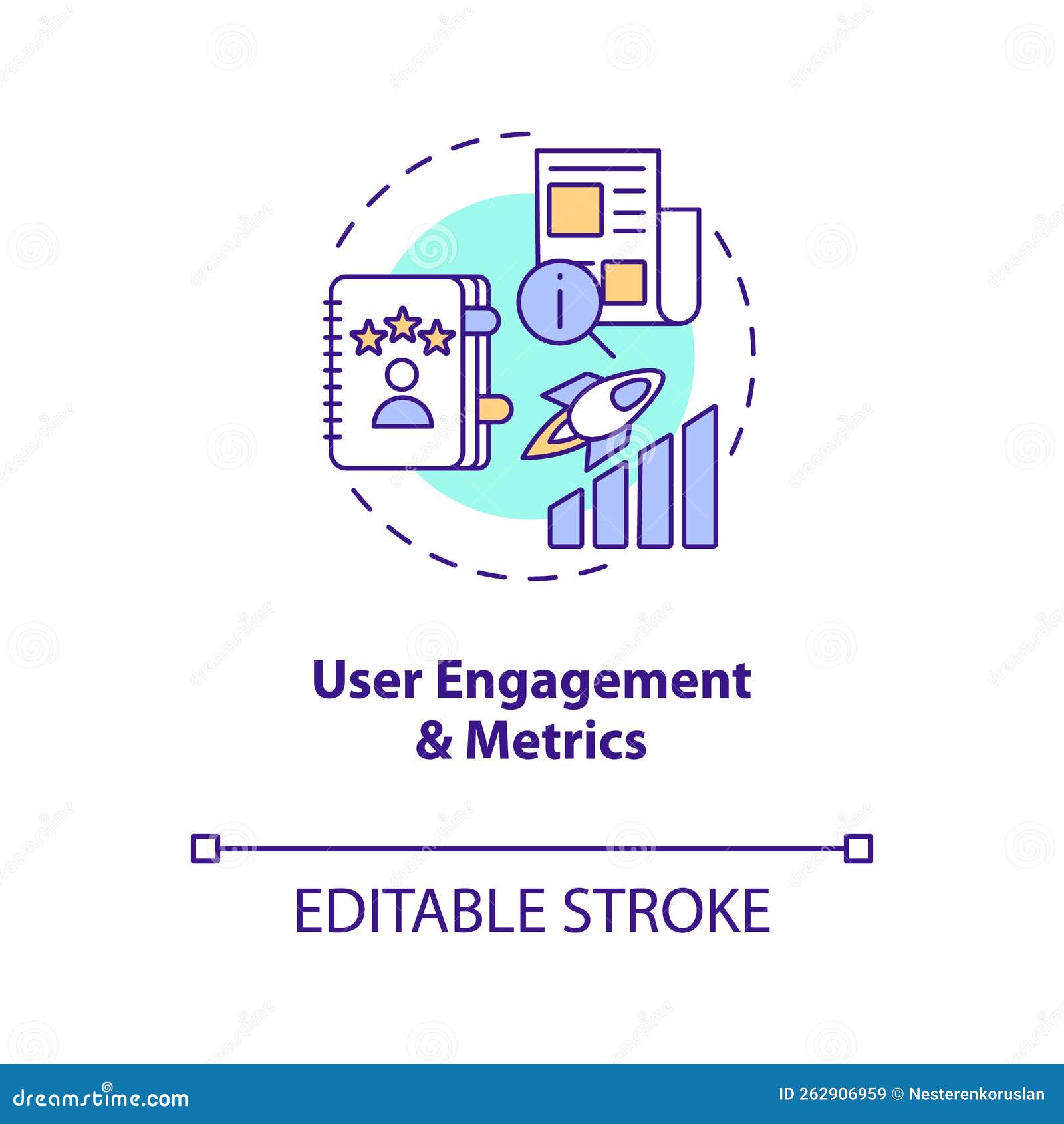 User Engagement Metrics Concept Icon Stock Vector - Illustration of ...