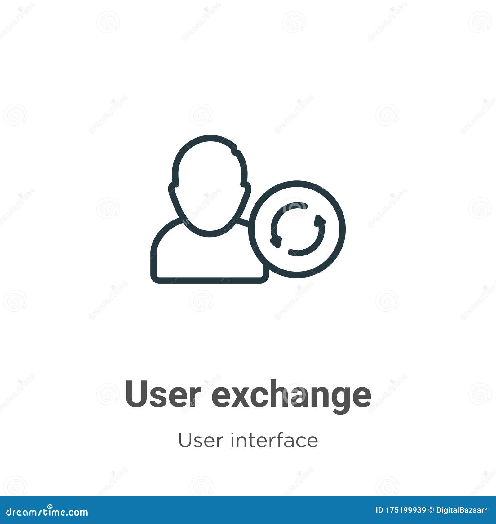User Exchange Symbol Outline Vector Icon. Thin Line Black User Exchange ...