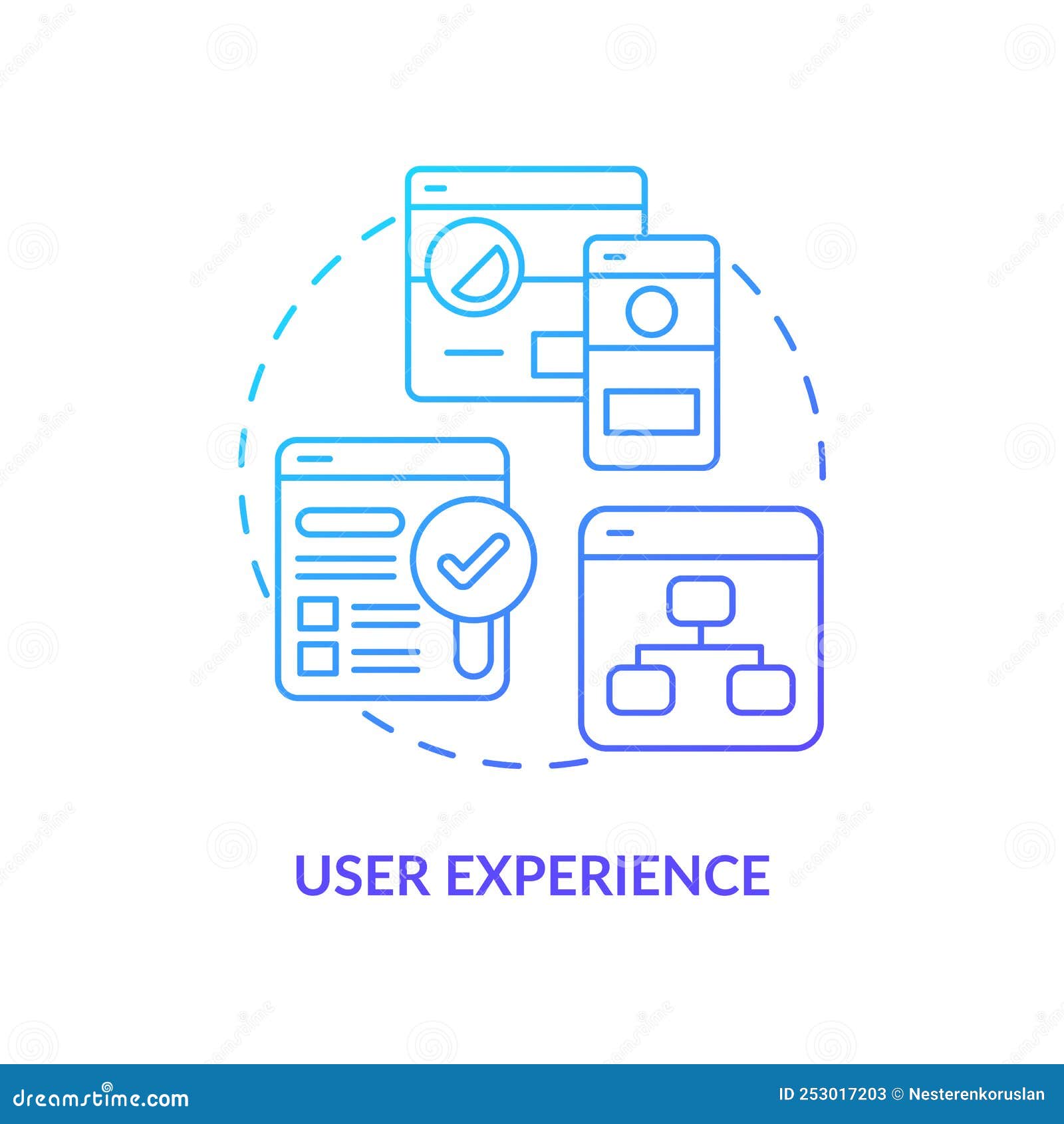 User Experience Blue Gradient Concept Icon Stock Vector - Illustration ...