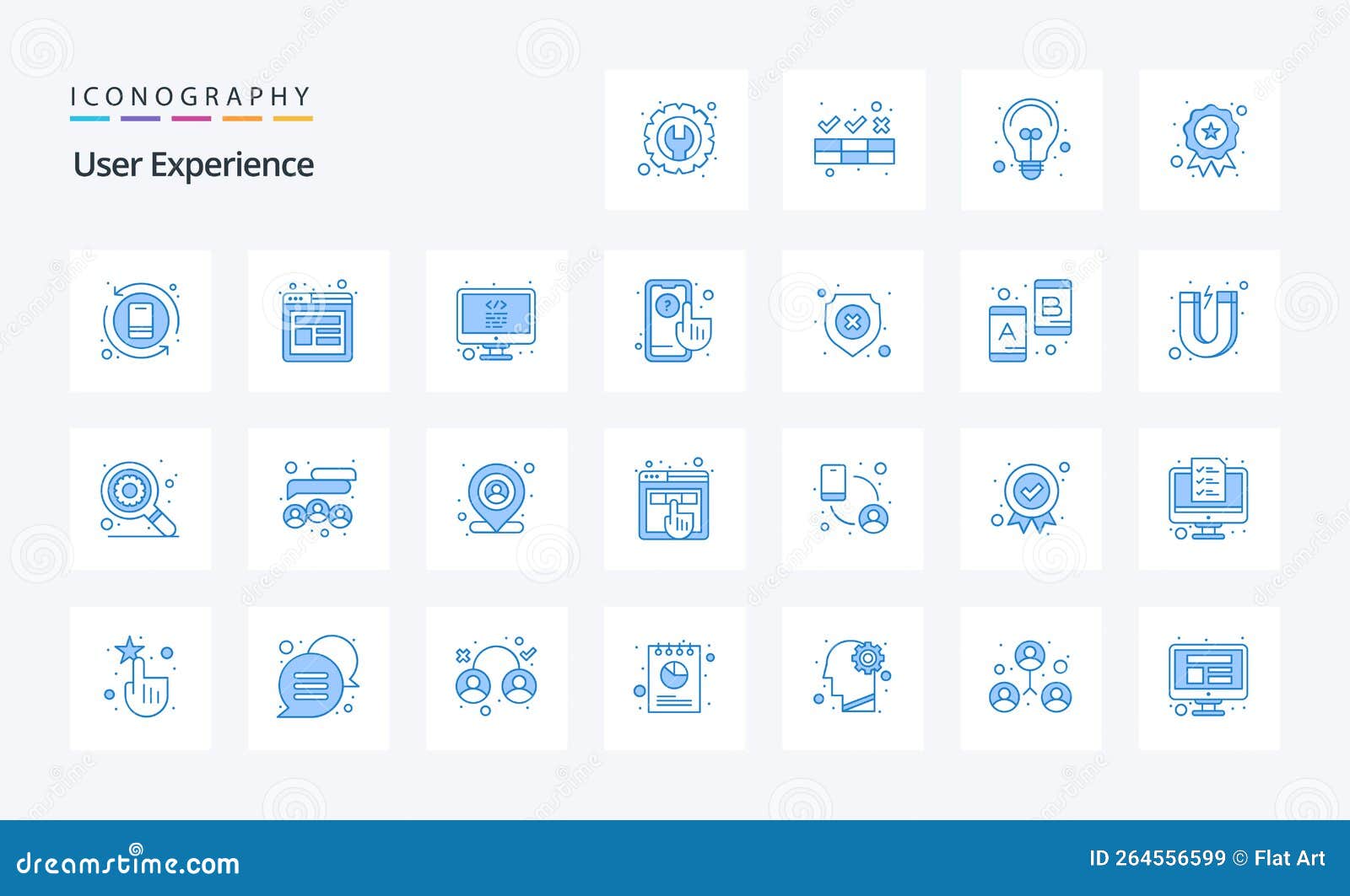 25 User Experience Blue Icon Pack Stock Vector - Illustration of ...