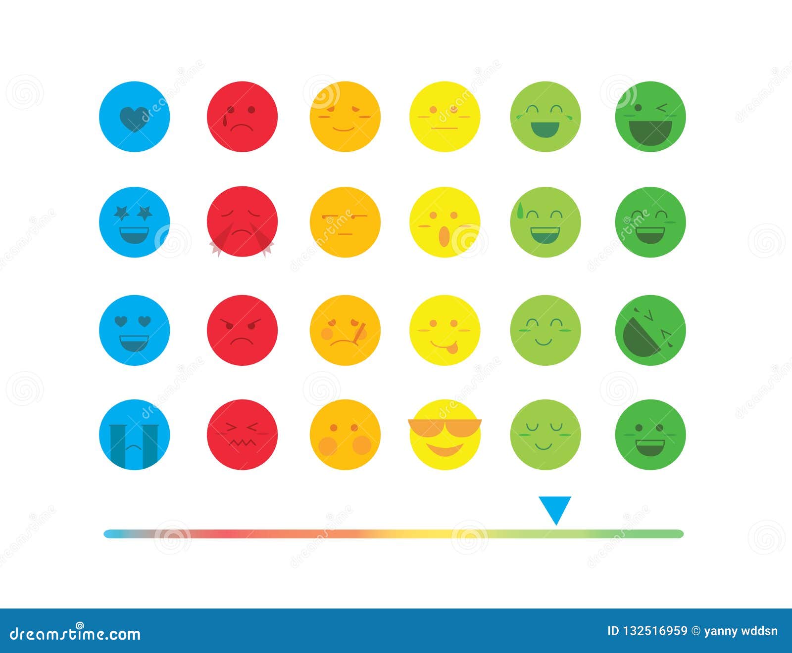User Experience Feedback Concept Different Mood Smiley Emoticons Icon ...