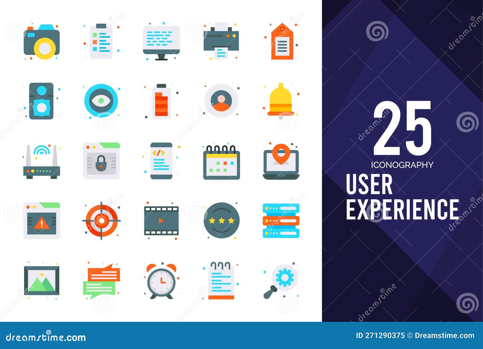 25 User Experience Flat Icon Pack. Vector Illustration Stock Vector ...