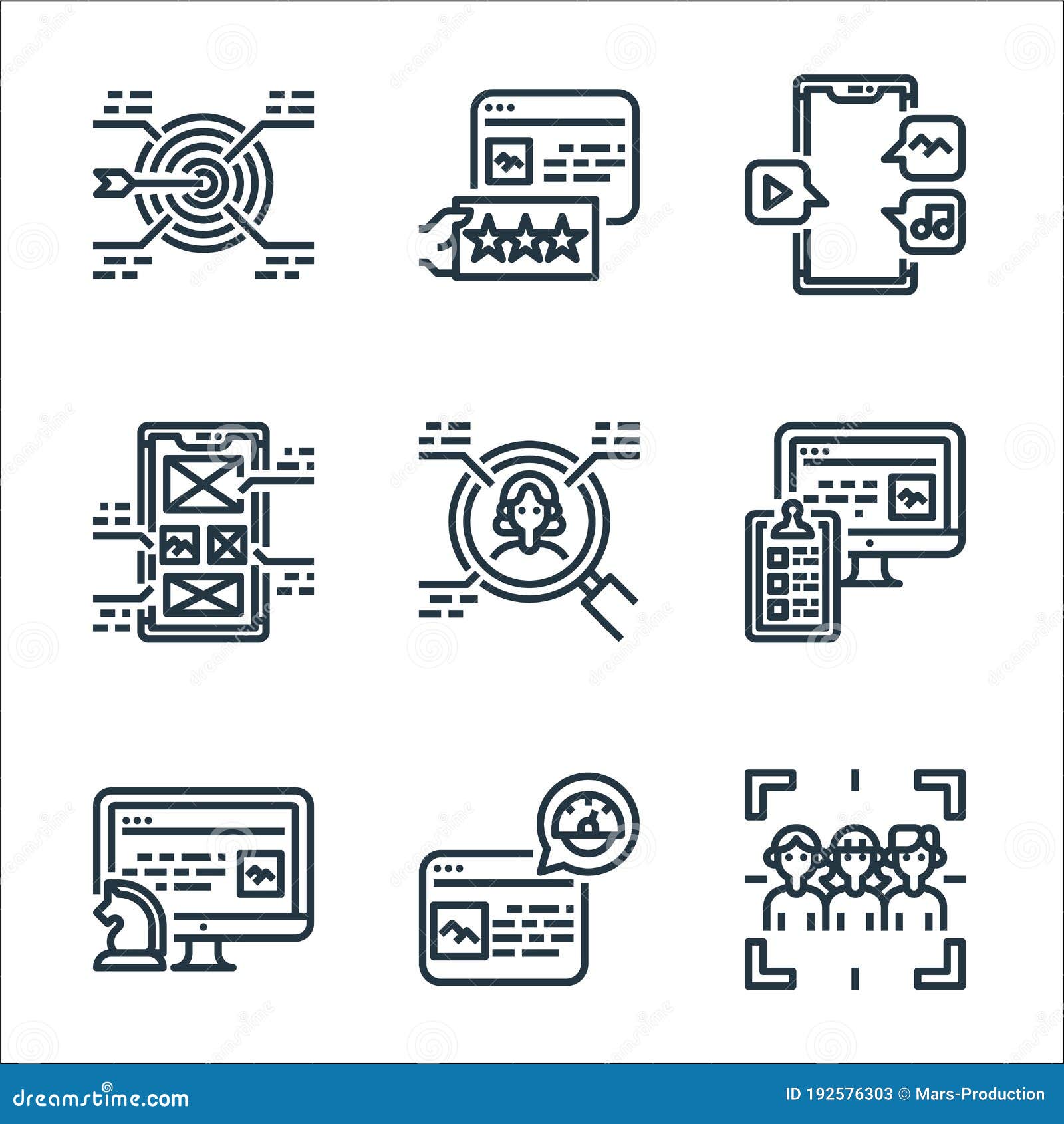 User Experience Line Icons. Linear Set Stock Vector - Illustration of ...