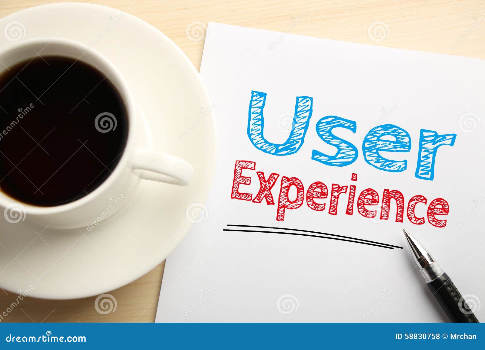 UX User Experience Design In Product And Service Concept, Cube Wooden ...