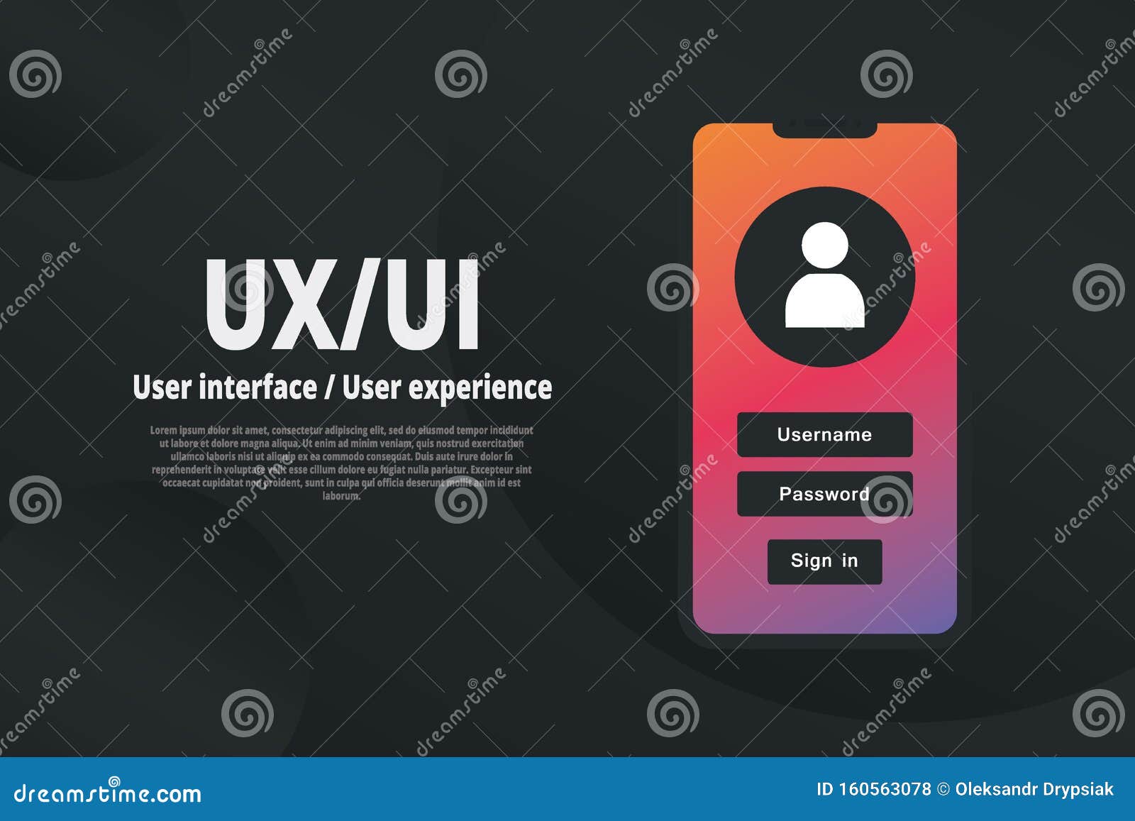 UI, UX Poster. Mobile Template Banner For A Web Page. User Experience ...