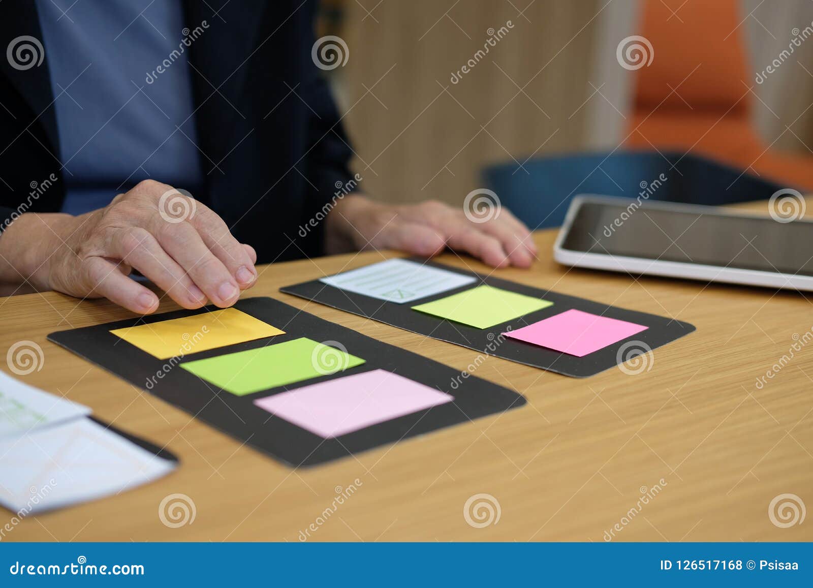 User Experience Workspace. UX Designer Desk with Tablet Layout. Stock ...