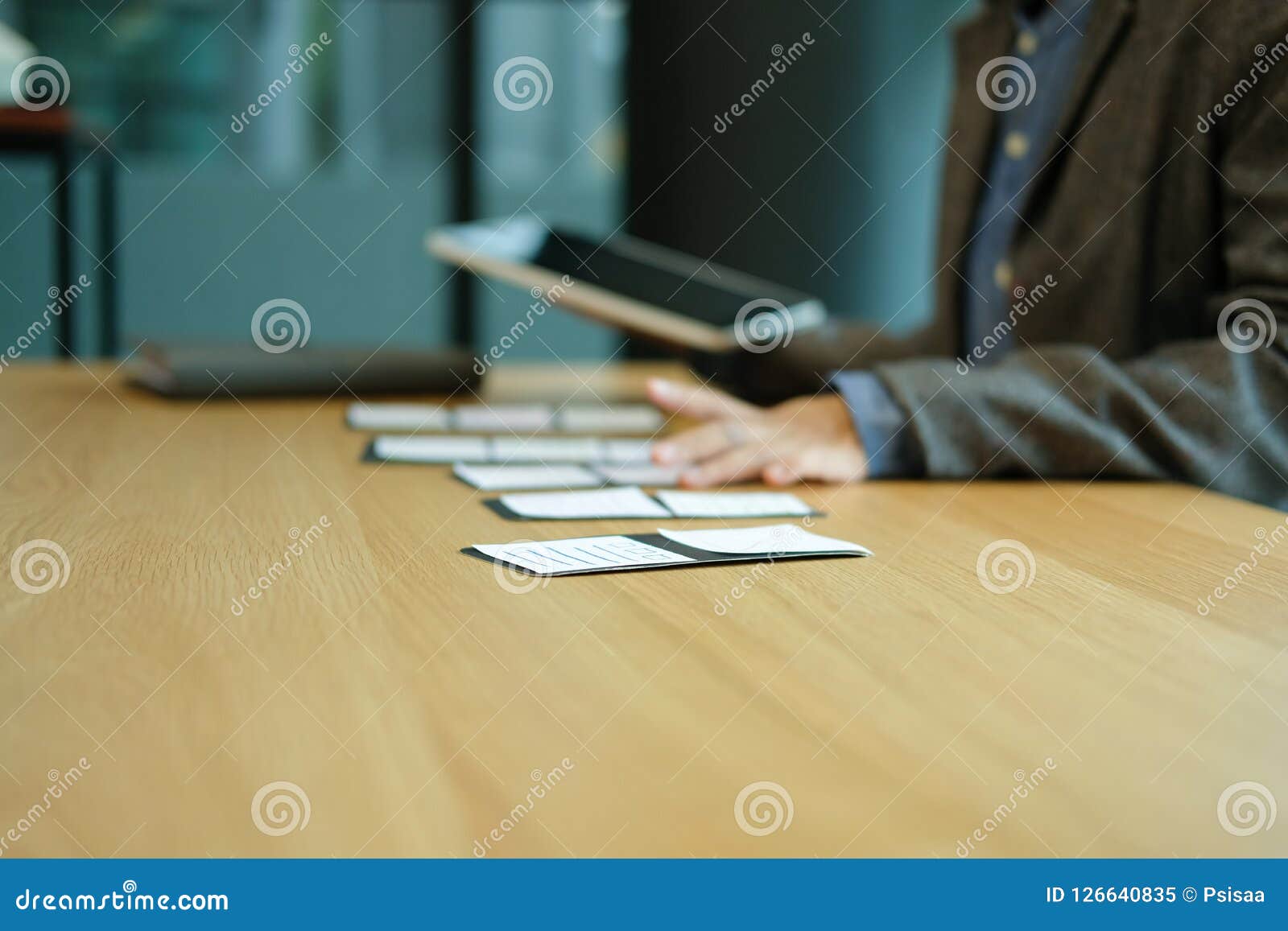 User Experience Workspace. UX Designer Desk with Tablet Layout. Stock ...