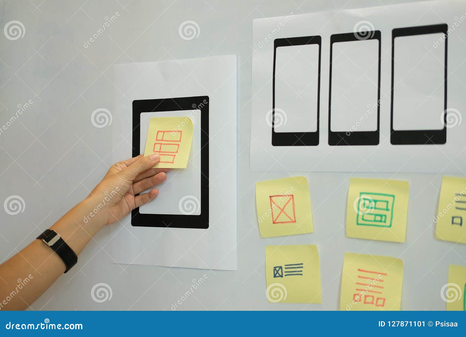User Experience Workspace. UX Designer Desk with Tablet Layout. Stock ...