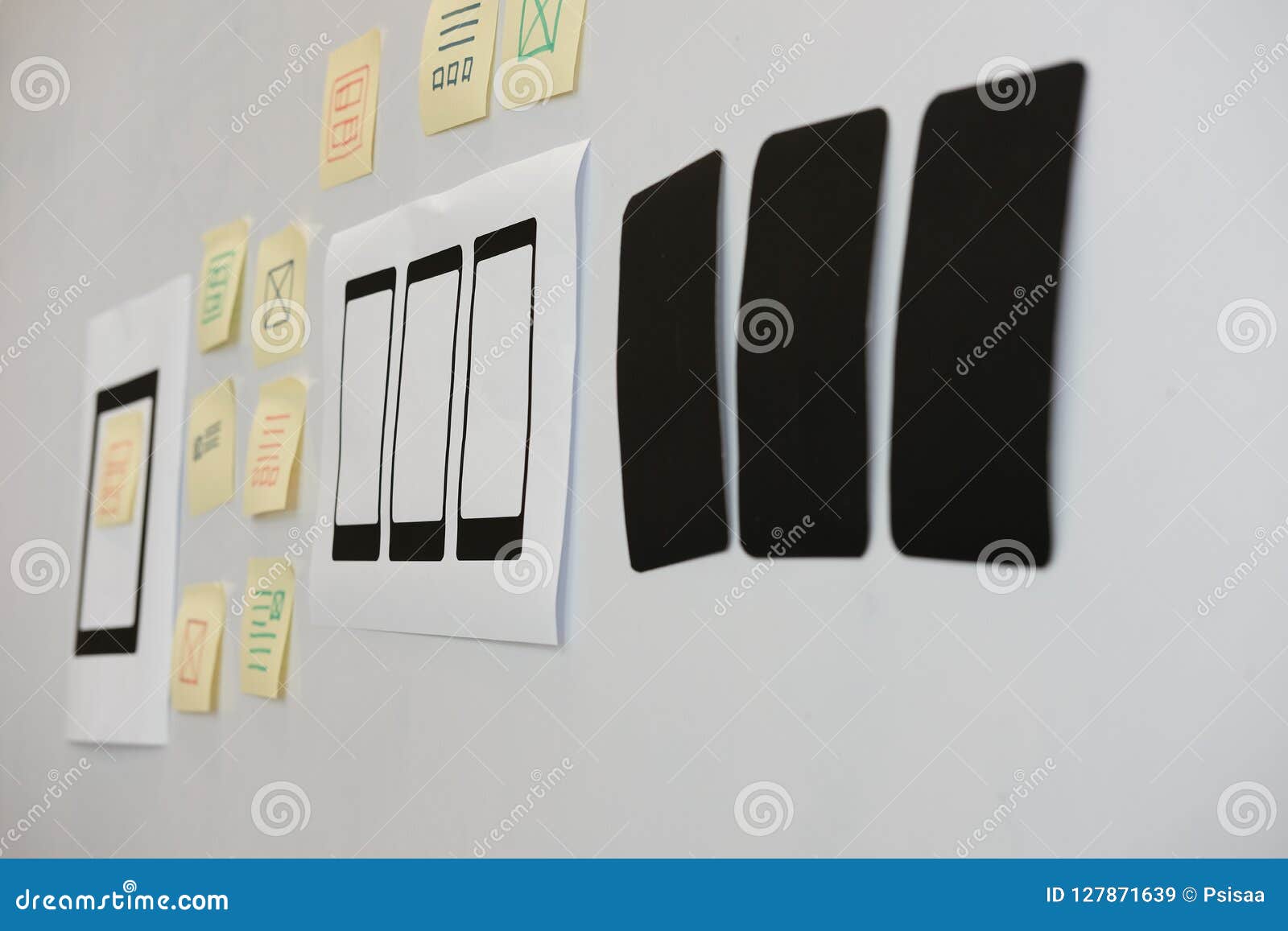 User Experience Workspace. UX Smart Phone Layout. UI Planning Mo Stock ...