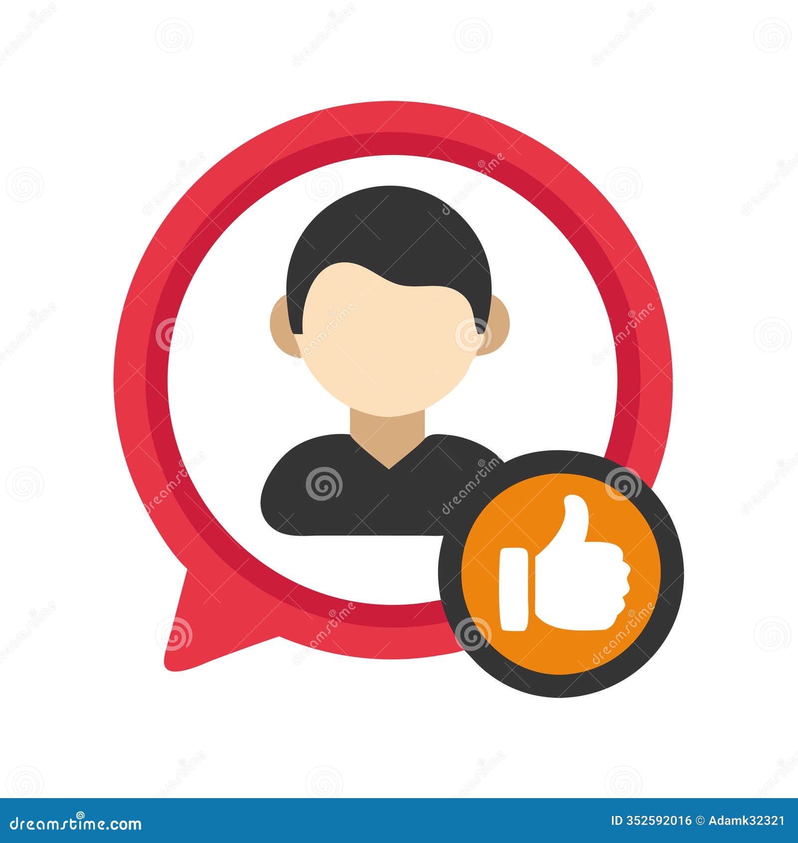 User Feedback Approval Chat with Thumbs Up Vector Illustration Stock ...