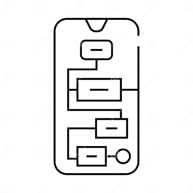 User Flow Ux Ui Design Line Icon Vector Illustration Stock Vector - Illustration of design ...