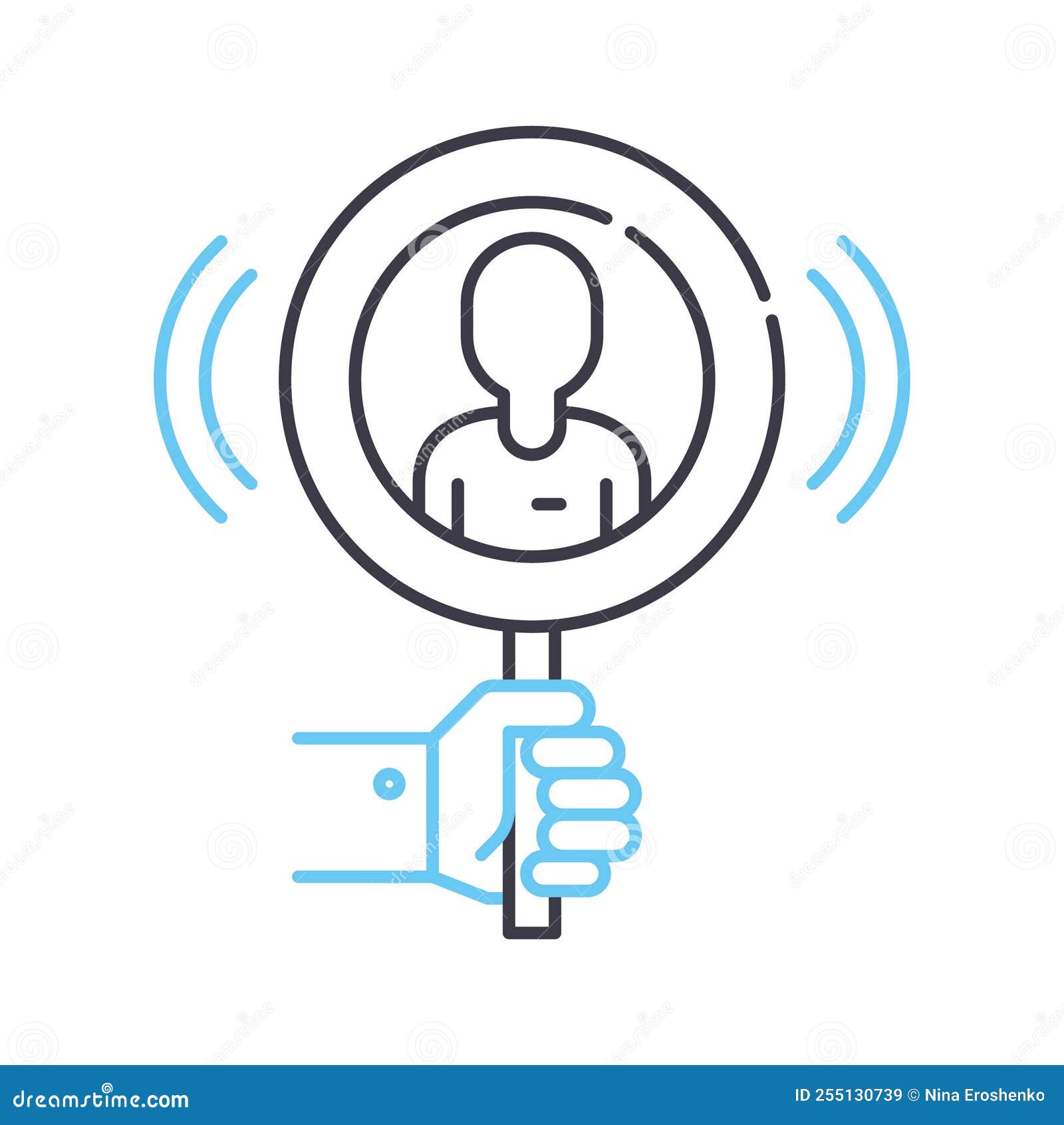 User Focus Line Icon, Outline Symbol, Vector Illustration, Concept Sign ...