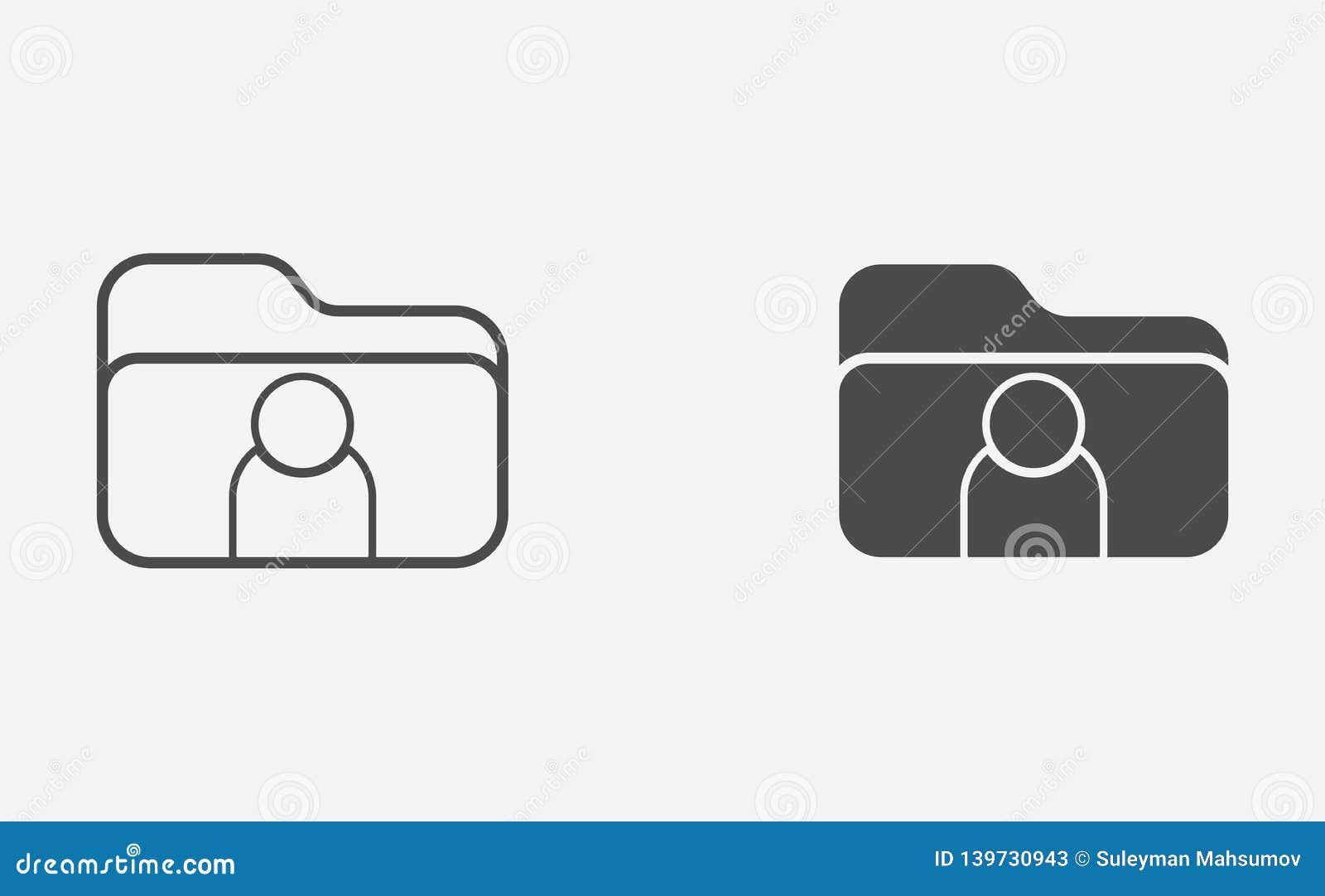 User Folder Filled and Outline Vector Icon Sign Symbol Stock Vector ...