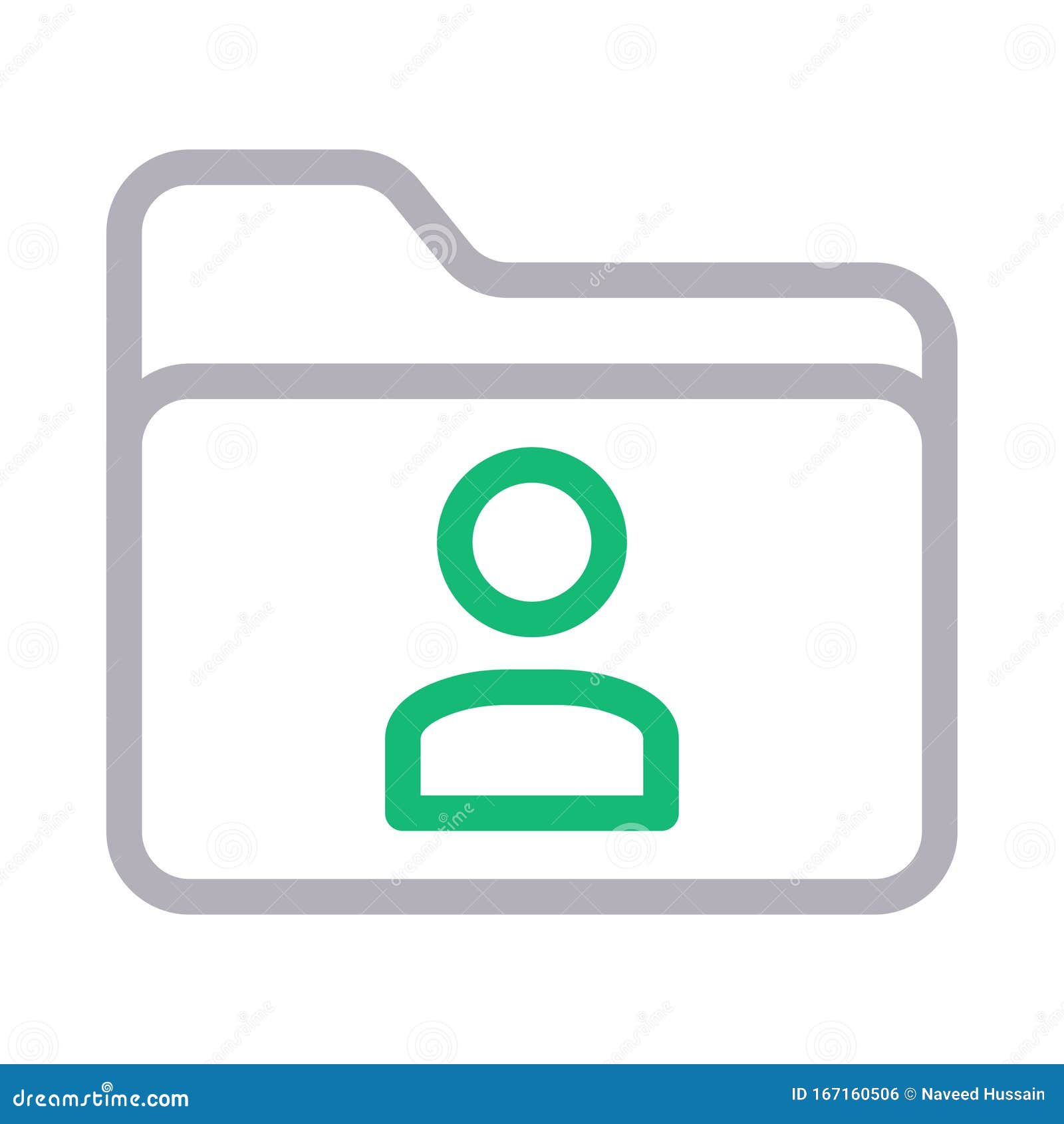 User Folder Vector Color Line Icon Stock Vector - Illustration of ...