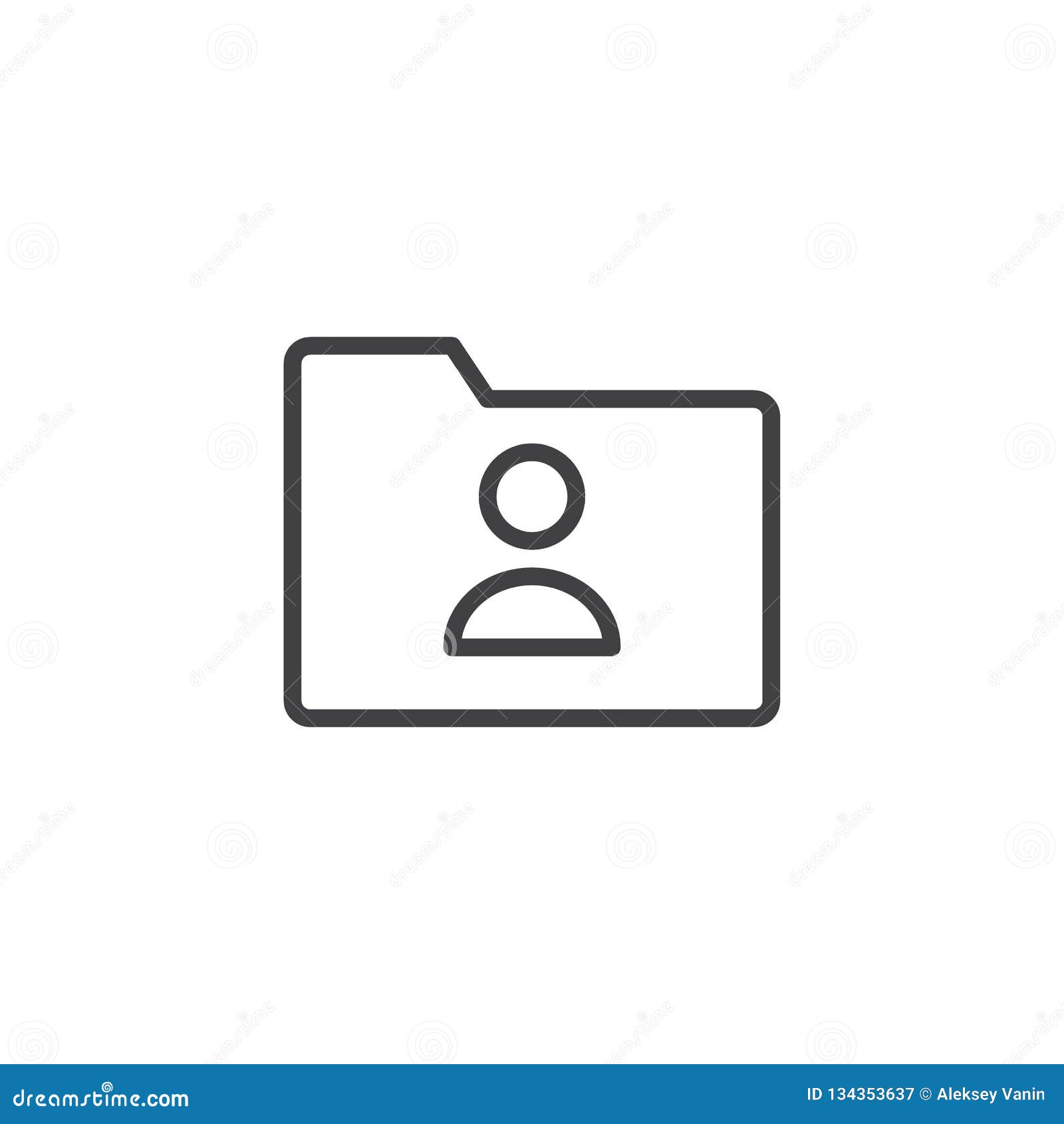 User folder outline icon stock vector. Illustration of outline - 134353637