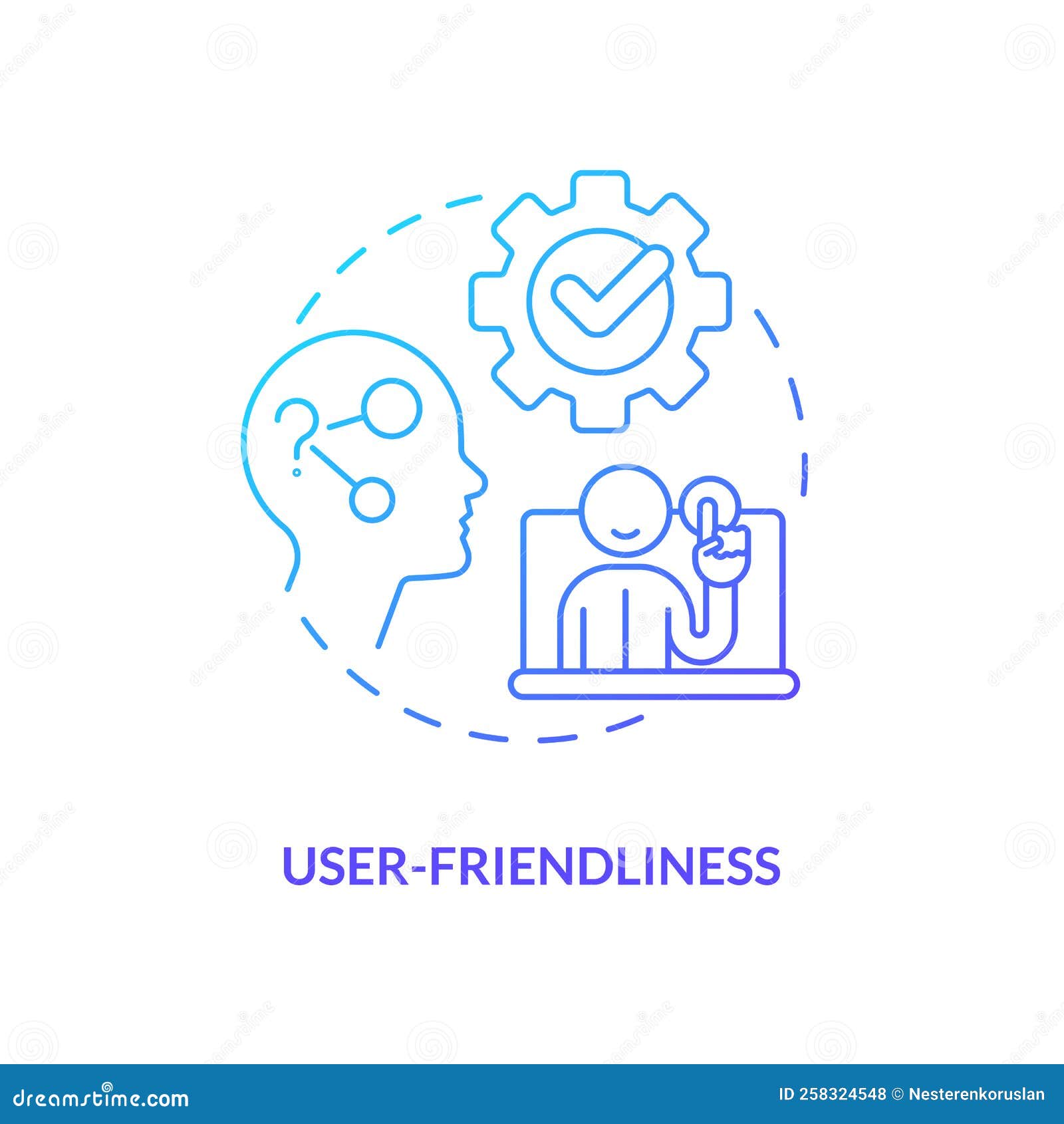 User-friendliness Blue Gradient Concept Icon Stock Vector ...