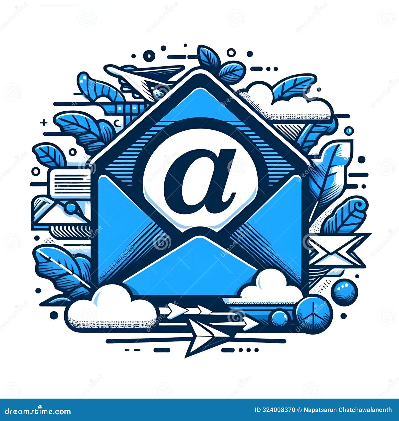 User-Friendly Communication: Blue Email Icon, Generative AI. Stock ...