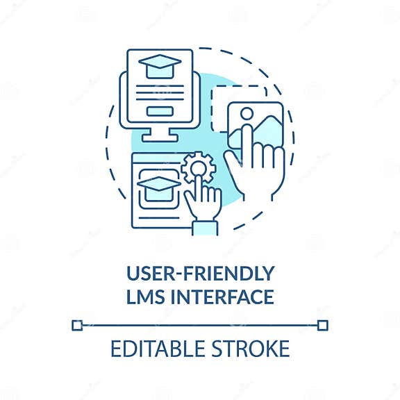 User-friendly LMS Interface Blue Concept Icon Stock Vector ...