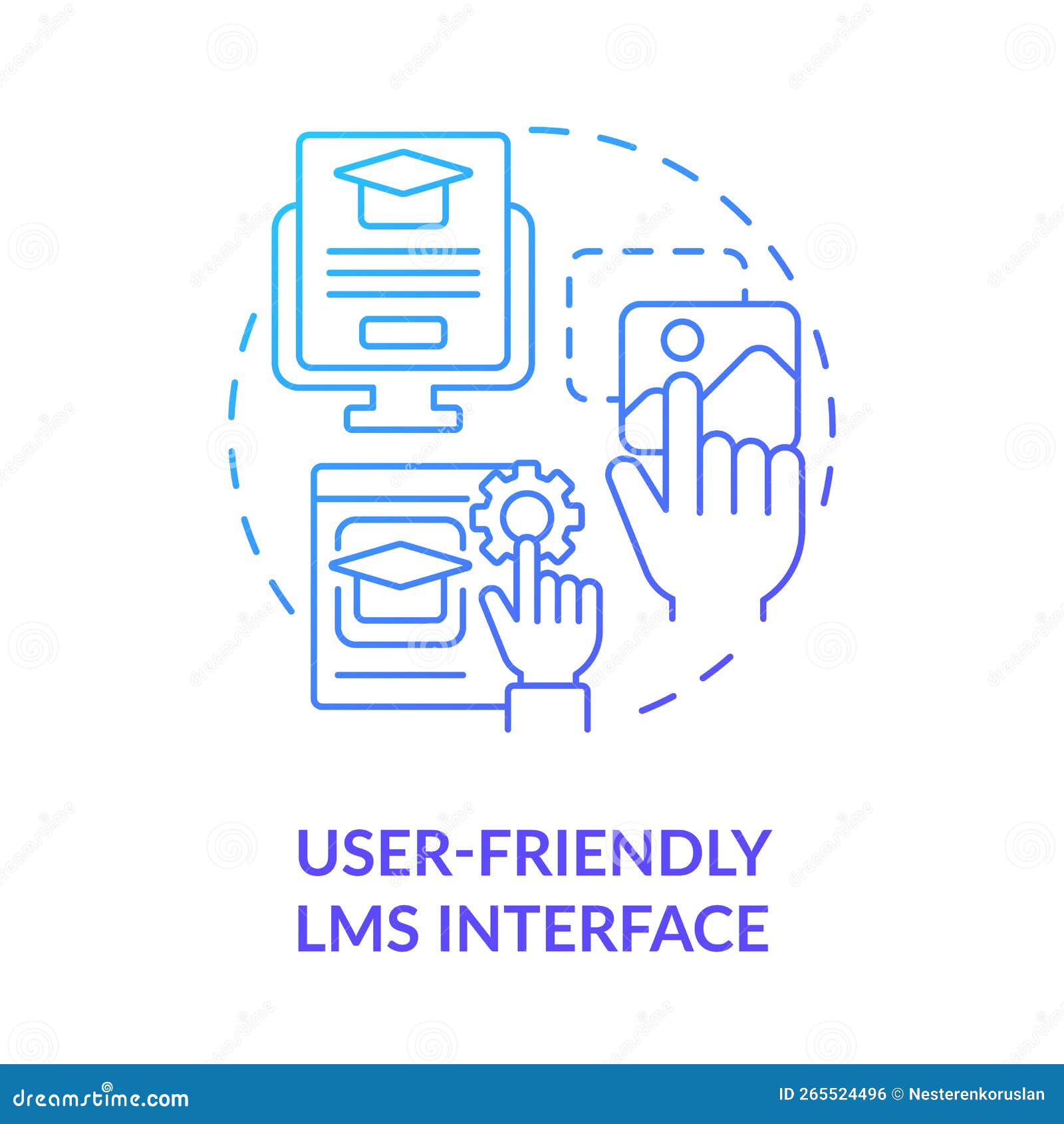 User-friendly LMS Interface Blue Gradient Concept Icon Stock Vector ...