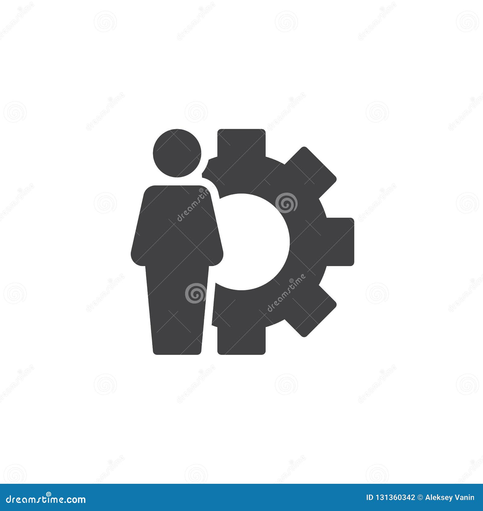 User and gear vector icon stock vector. Illustration of control - 131360342