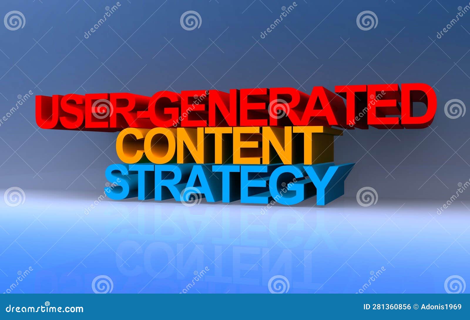 User Generated Content Strategy on Blue Stock Illustration ...