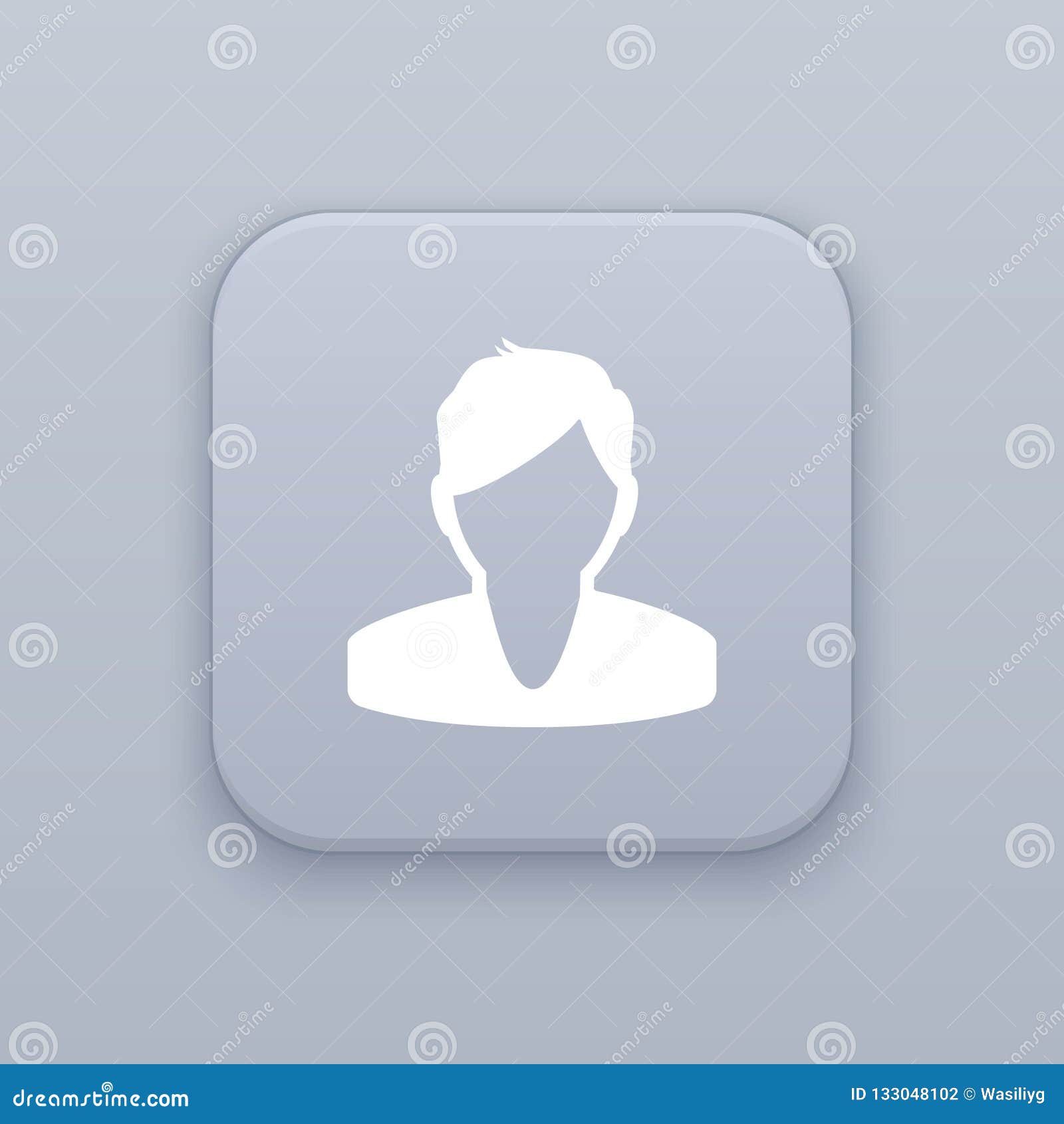 User, Gray Vector Button with White Icon Stock Vector - Illustration of ...