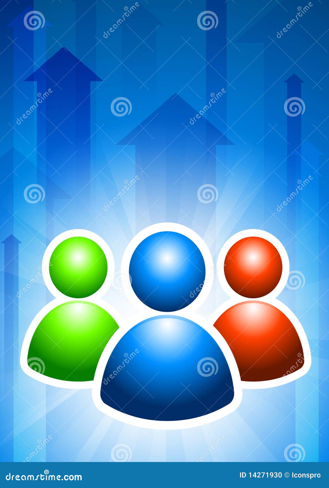 User Group on Blue Arrow Background Stock Illustration - Illustration ...