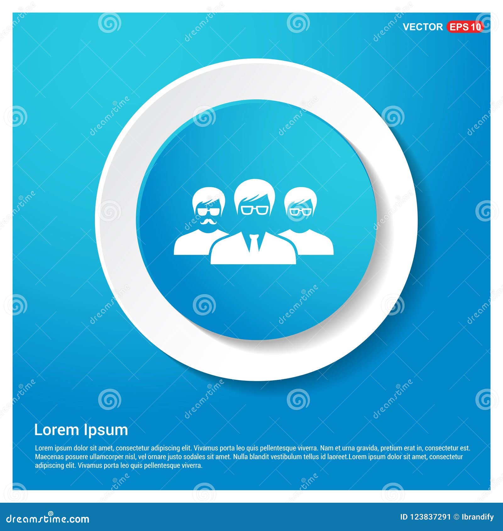 User Group Icon. Abstract Blue Web Sticker Button Stock Vector ...