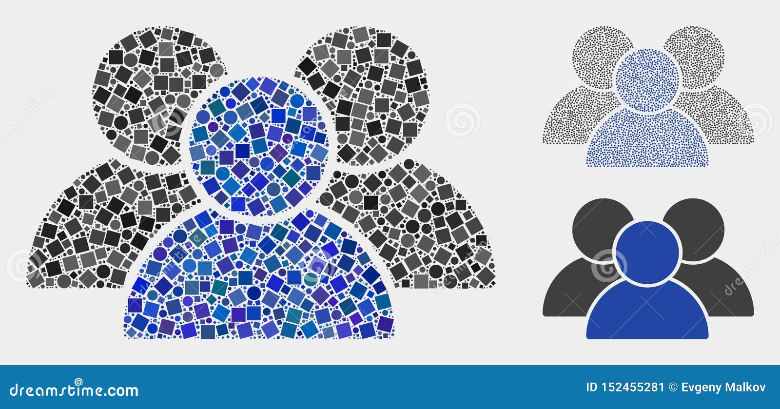 User Group Icon Collages of Squares and Circles Stock Vector ...