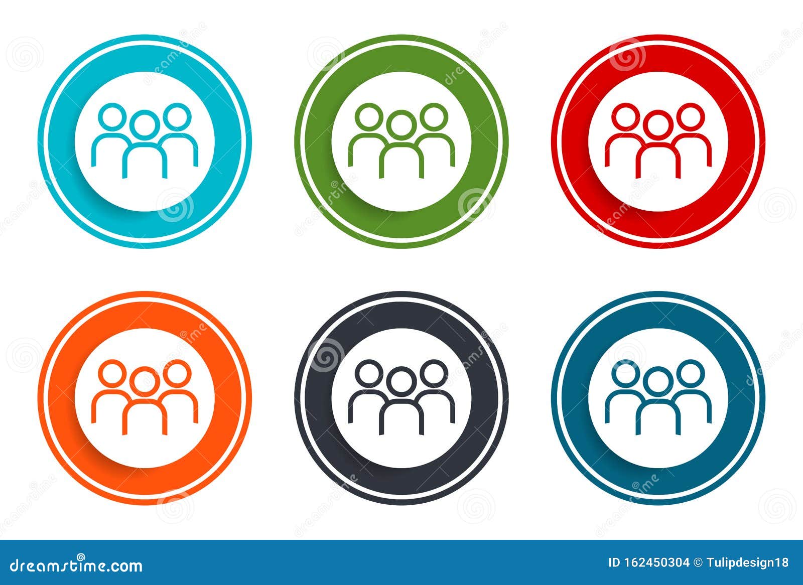User Group Icon Flat Vector Illustration Design Round Buttons ...