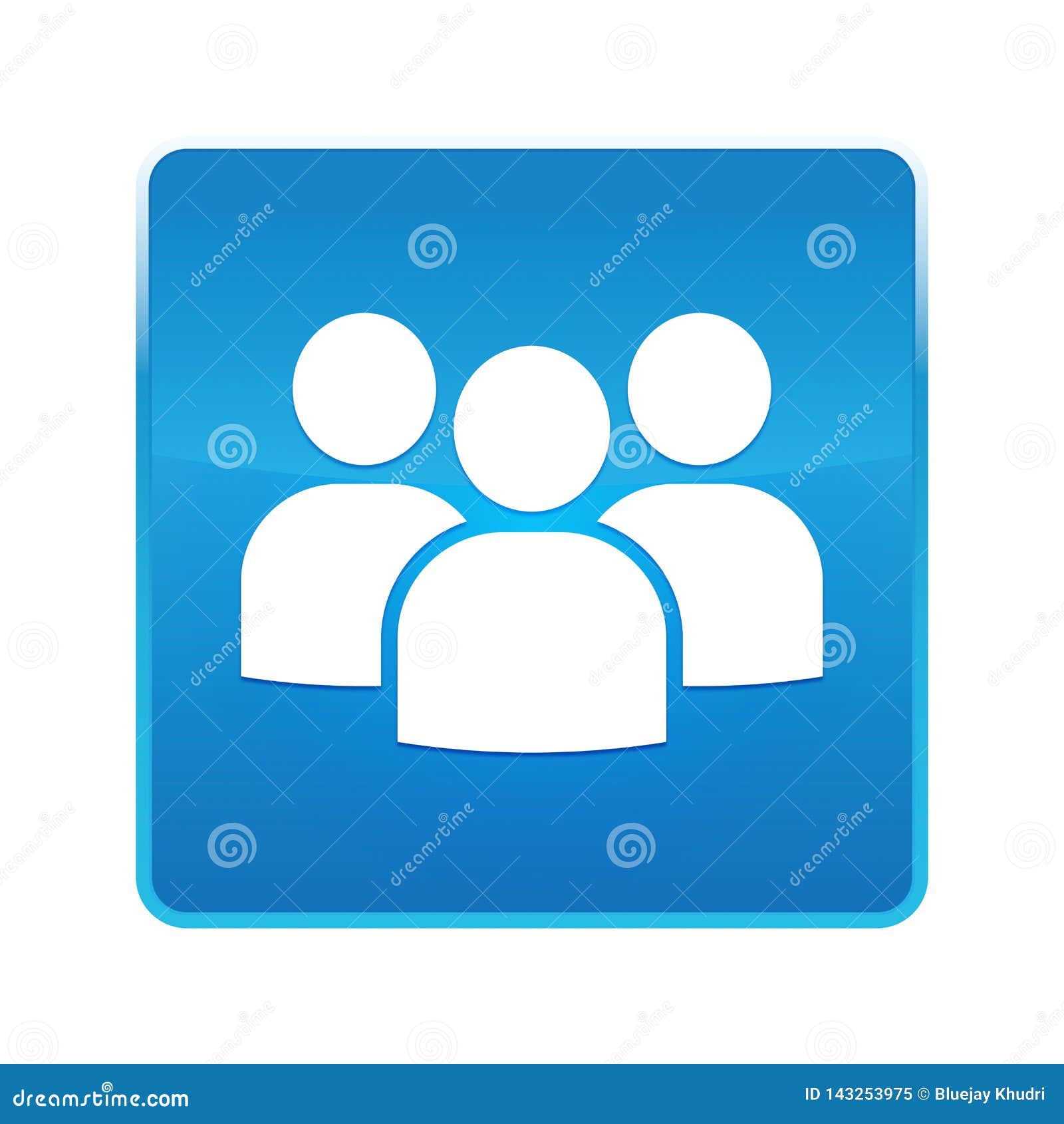 User Group Icon Shiny Blue Square Button Stock Illustration ...